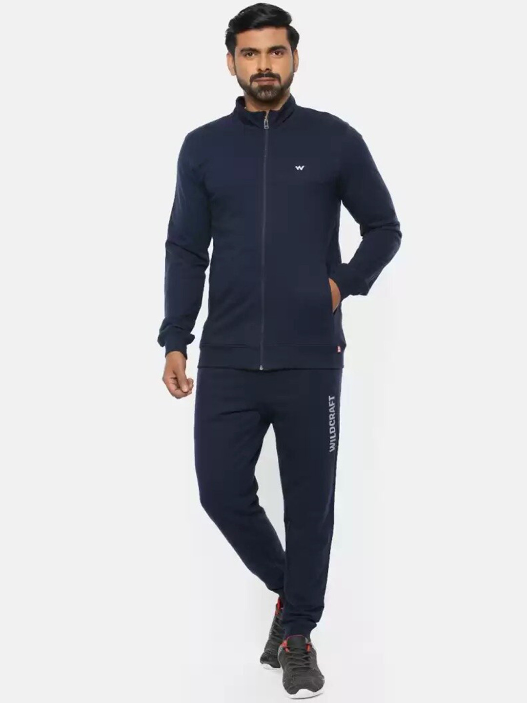 Buy Wildcraft Men Navy Blue Solid Cotton Tracksuits - Tracksuits for ...
