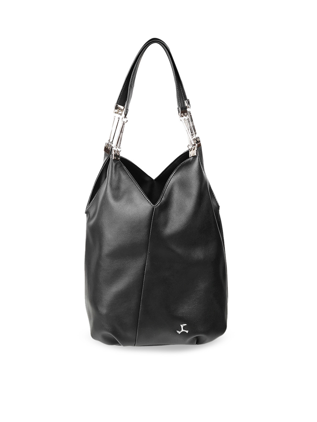 Buy Mochi Women Black PU Oversized Shopper Hobo Bag - Handbags for ...