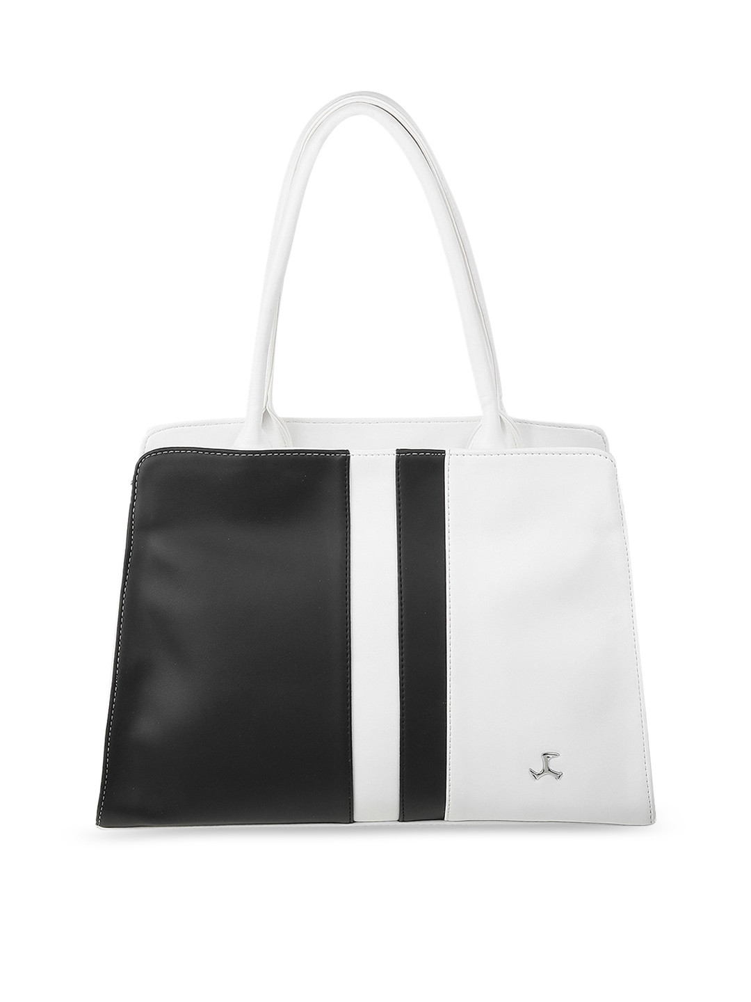 Buy Mochi White Colourblocked PU Structured Shoulder Bag - Handbags for ...