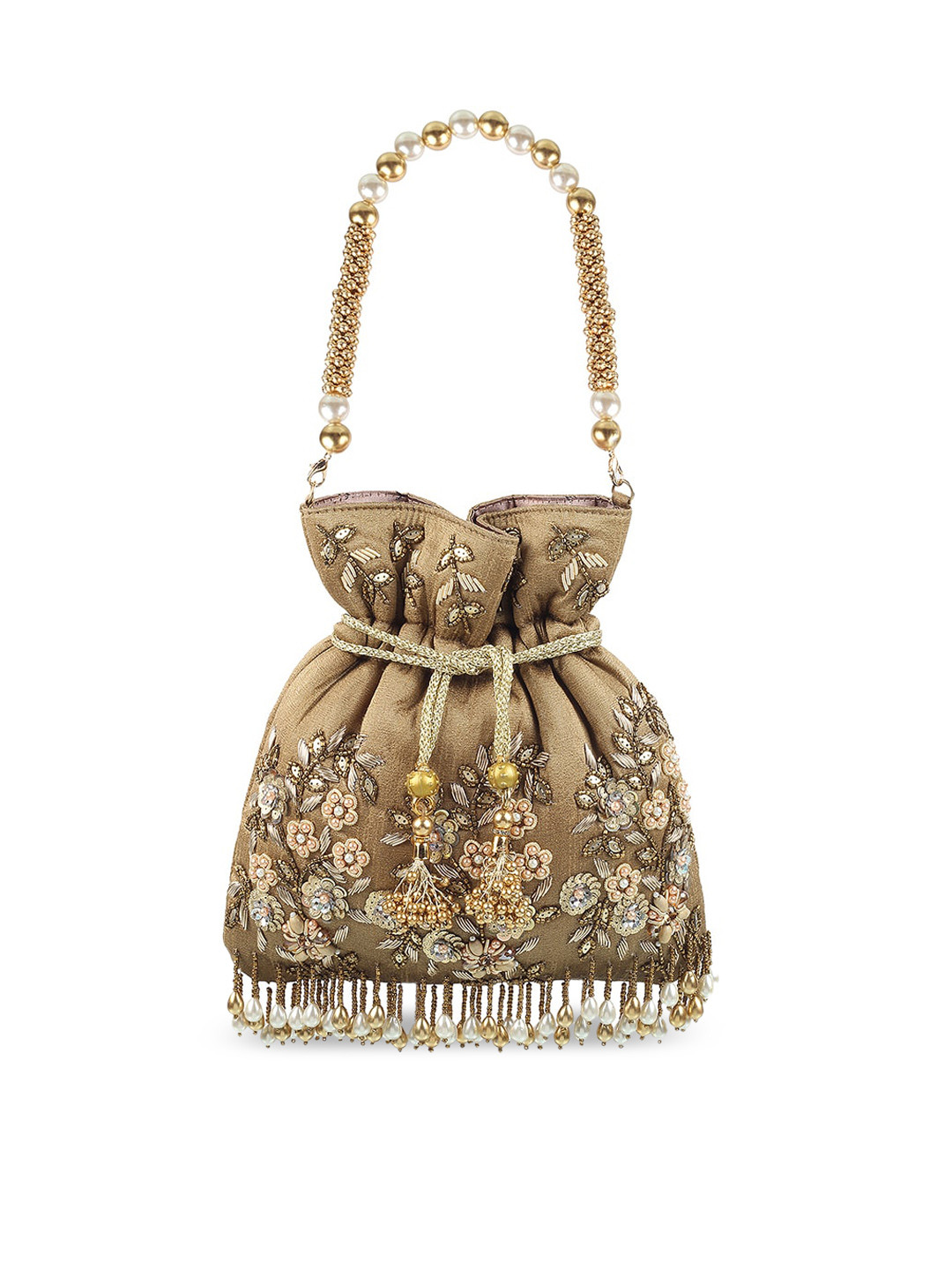 Buy Mochi Gold Toned Bucket Handheld Bag - Handbags for Women 19710658 ...