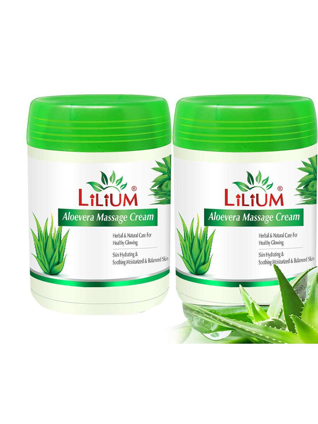Buy Lilium Set Of 2 Massage Cream With Aloe Vera 600gm - Body Cream And ...