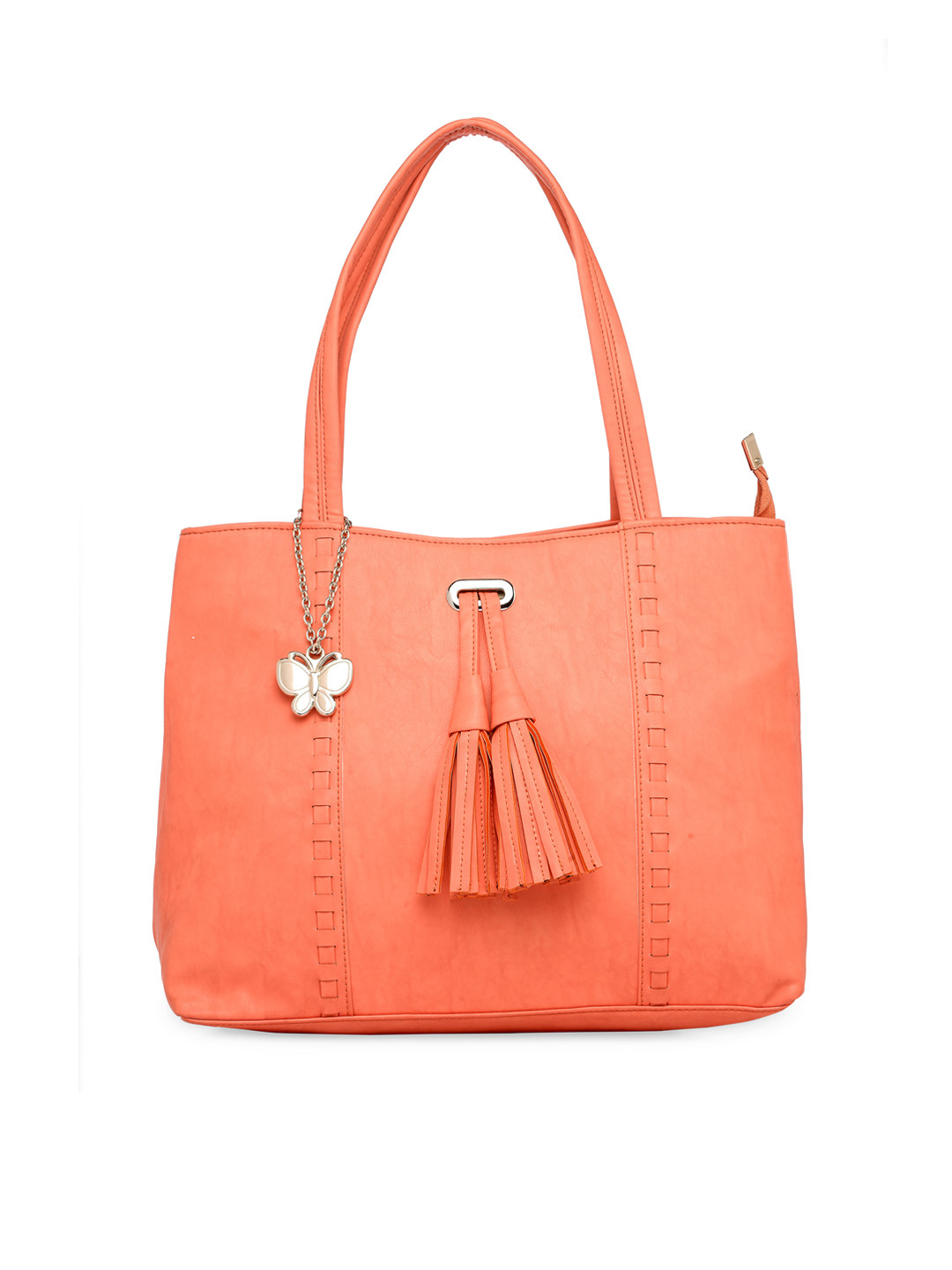 Buy Butterflies Peach Coloured Solid Shoulder Bag - Handbags for Women ...