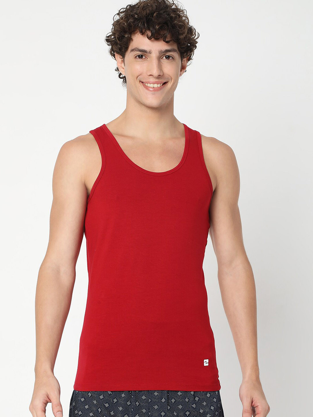 Buy UnderJeans By Spykar Men Cotton Blend Vest - Innerwear Vests for ...