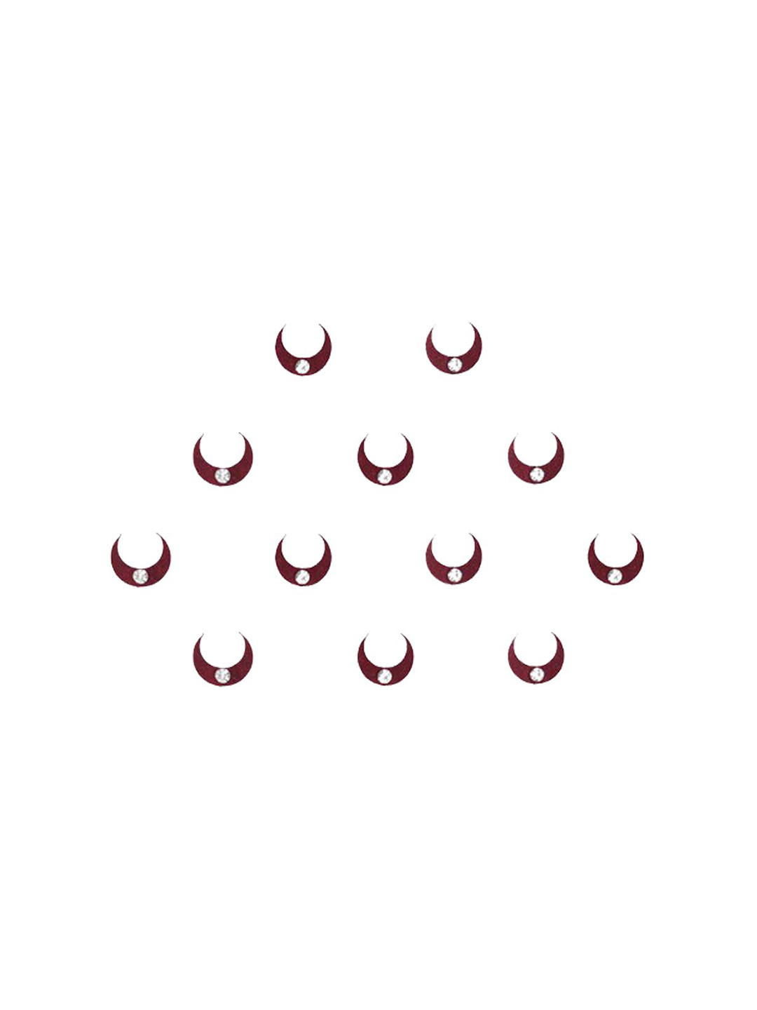 Buy Comet Busters 12 Pcs Maroon Reusable Moon Shaped Stone Studded ...