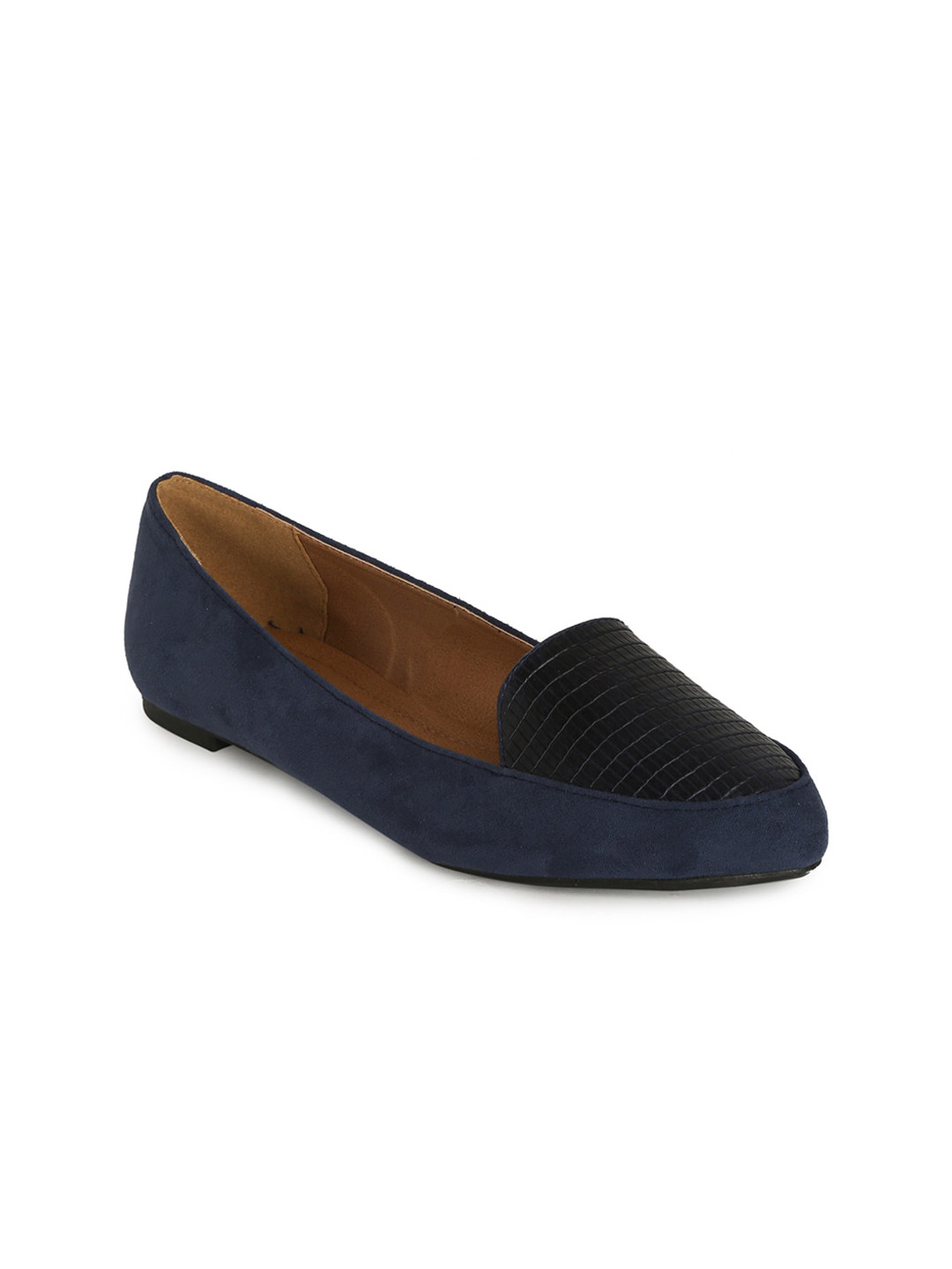 Buy Rubi Women Navy Blue Textured Ballerinas Flats - Flats for Women ...
