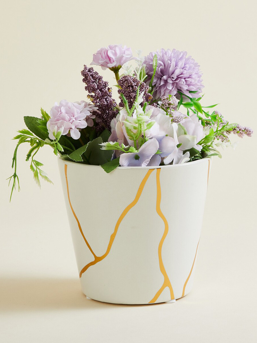 Buy Novelty White Abstract Printed Ceramic Planter - Planters for ...