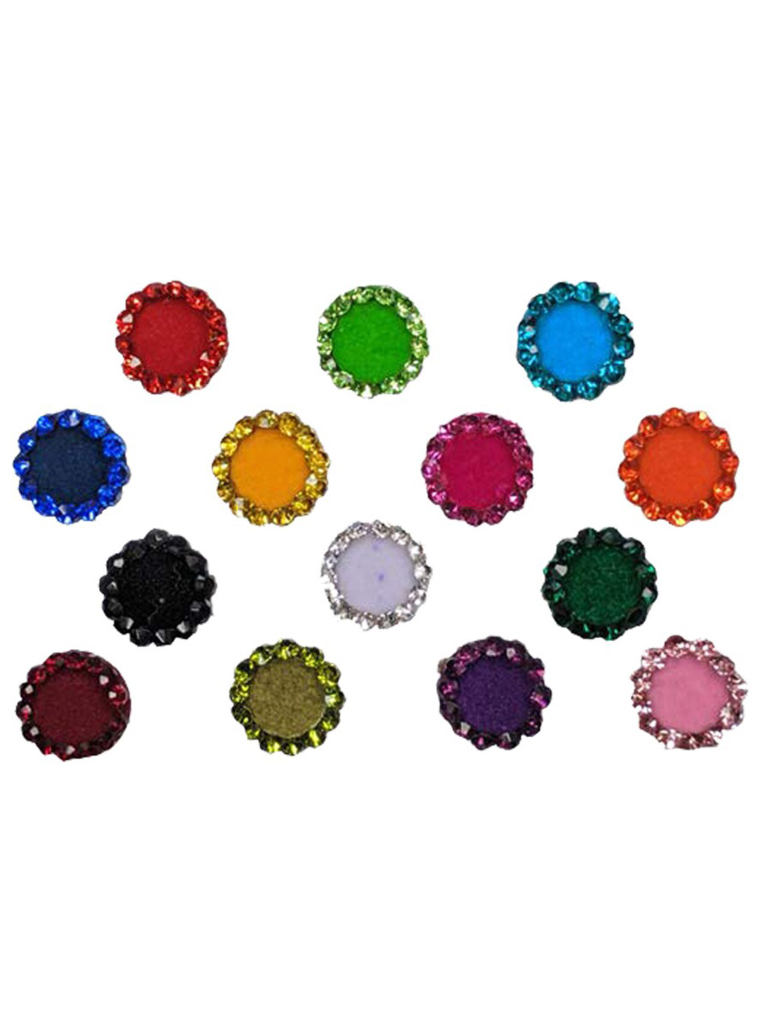 Buy Comet Busters 14 Pcs Multi Coloured Circular Shaped Reusable Bindi ...
