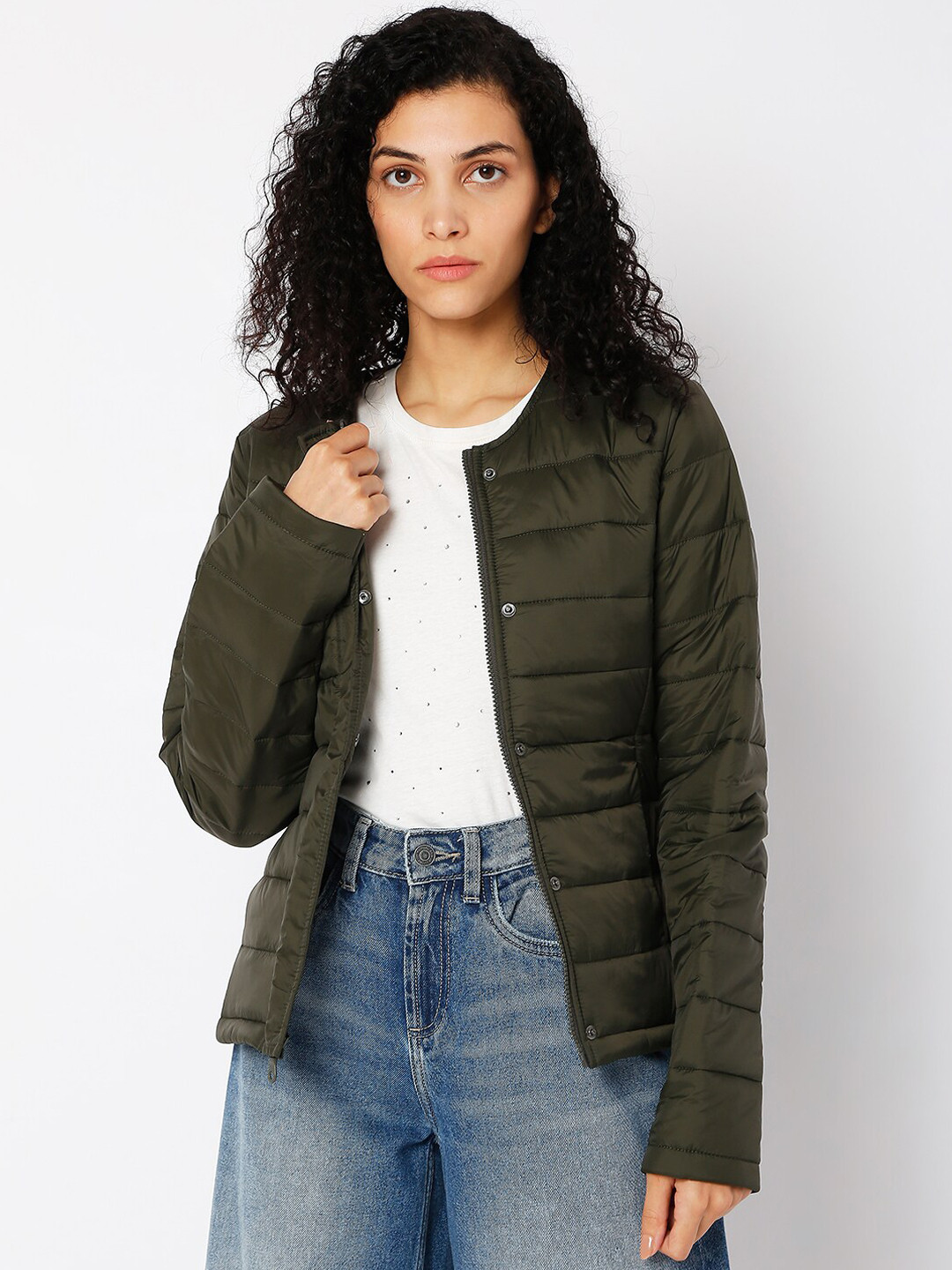 Buy Vero Moda Women Green Padded Jacket - Jackets for Women 19722302 ...