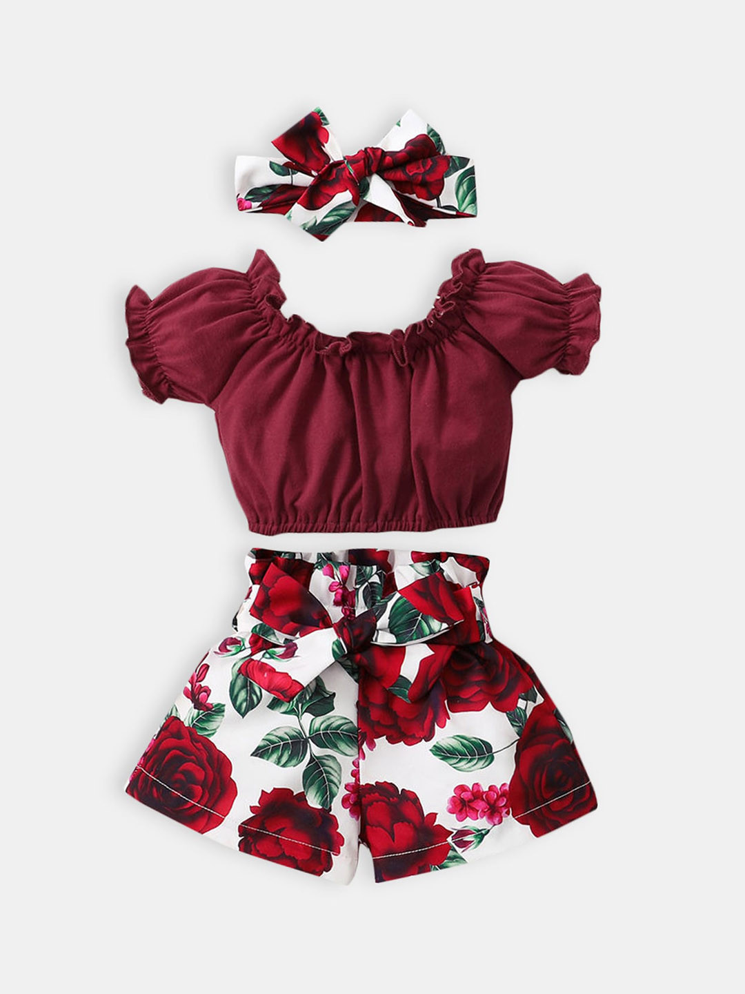 Buy Hopscotch Girls Red & White Top With Shorts - Clothing Set for ...