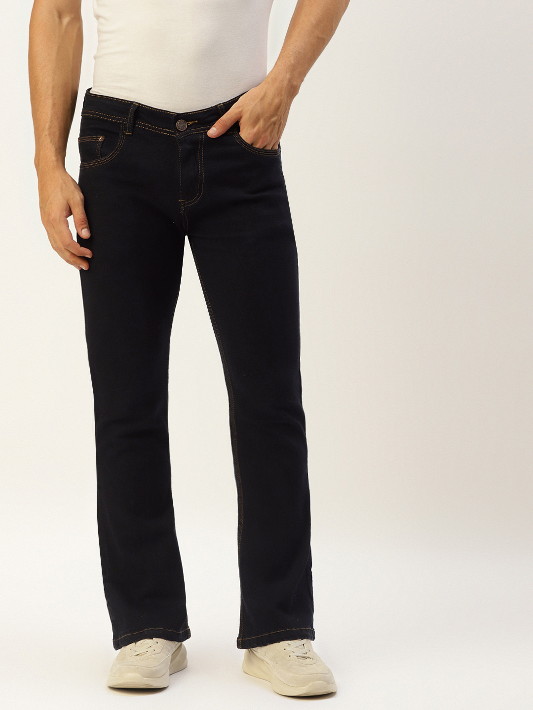 Buy PARIS HAMILTON Men Black Bootcut Stretchable Jeans - Jeans for Men ...