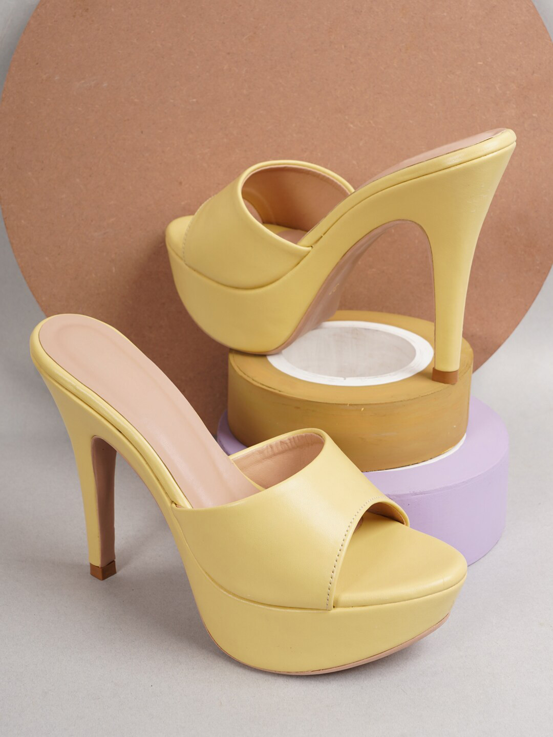 Buy Rubeezz Yellow Party High Top Heels - Heels for Women 19729284 | Myntra