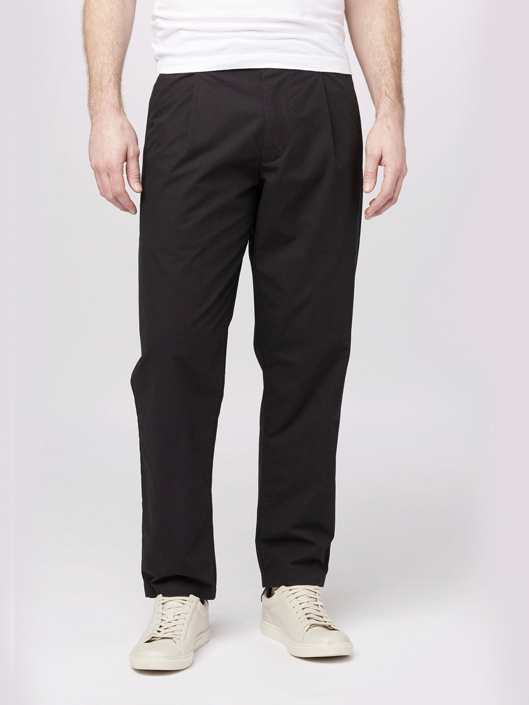 Buy Next Men Black Regular Fit Solid Regular Trousers - Trousers for ...