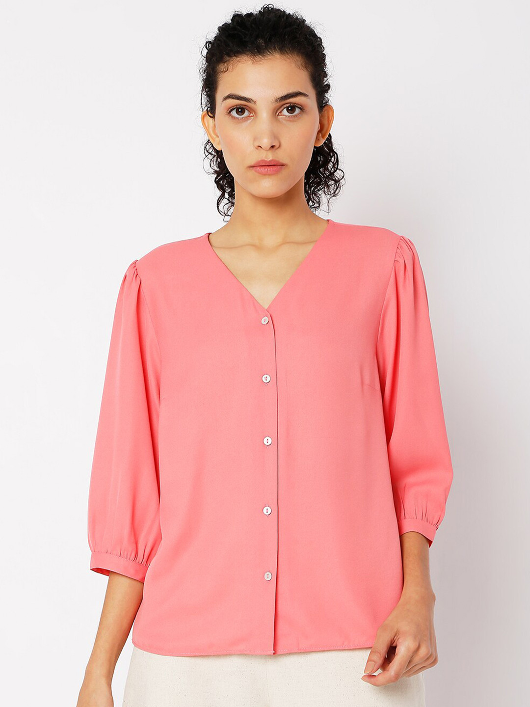 Buy Vero Moda Pink Shirt Style Top - Tops for Women 19734676 | Myntra