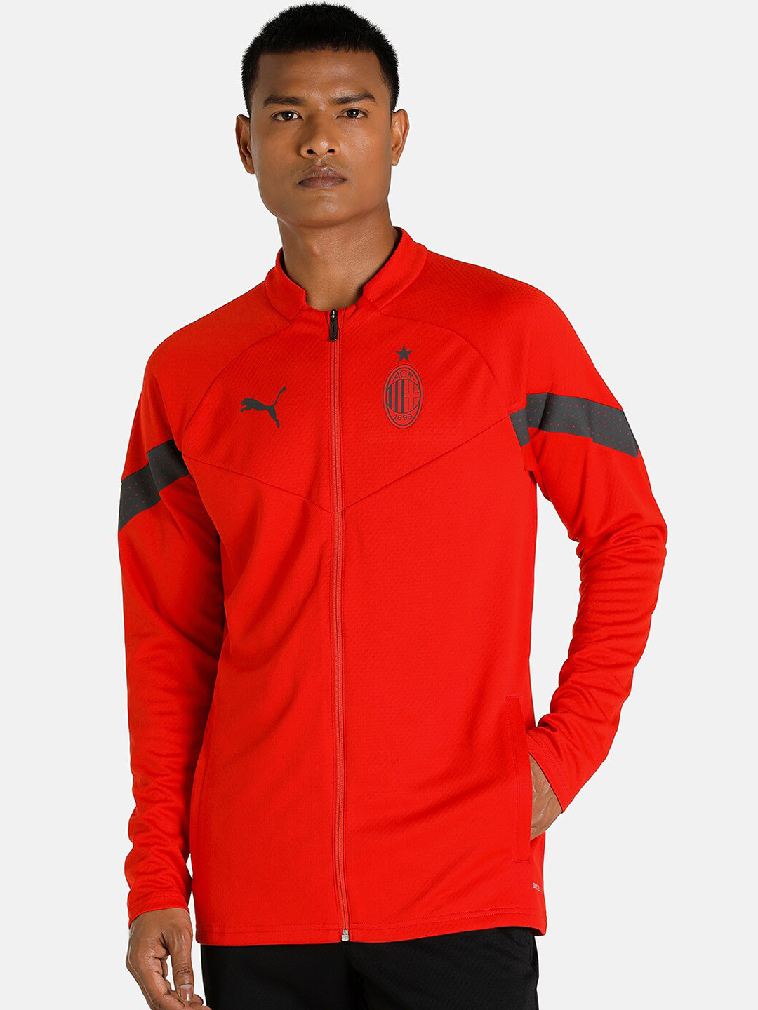 Buy Puma Men Red A C Milan Football Regular Fit Training Jacket Men ...