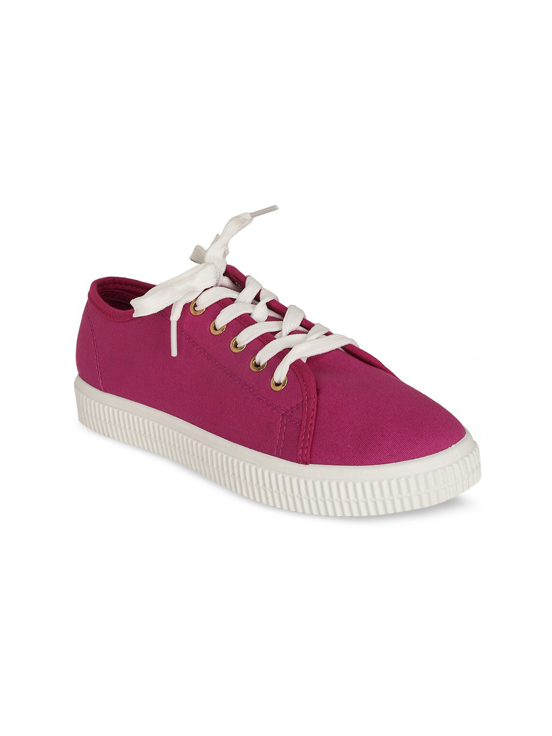 Buy Rubi Women Magenta & White Solid Sneakers - Casual Shoes for Women ...