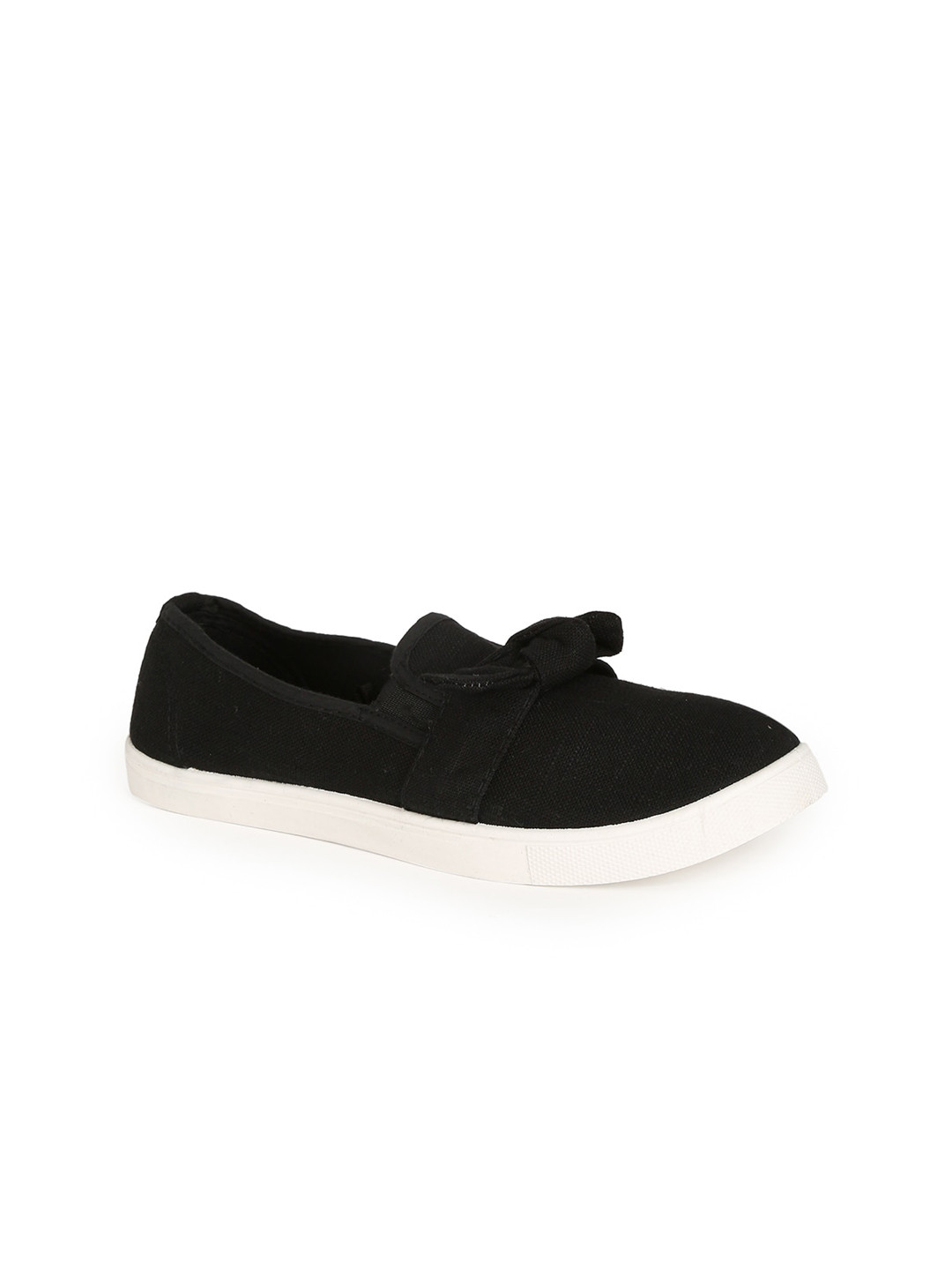 Buy Rubi Women Black Solid Canvas Velcro Slip On Sneakers - Casual ...