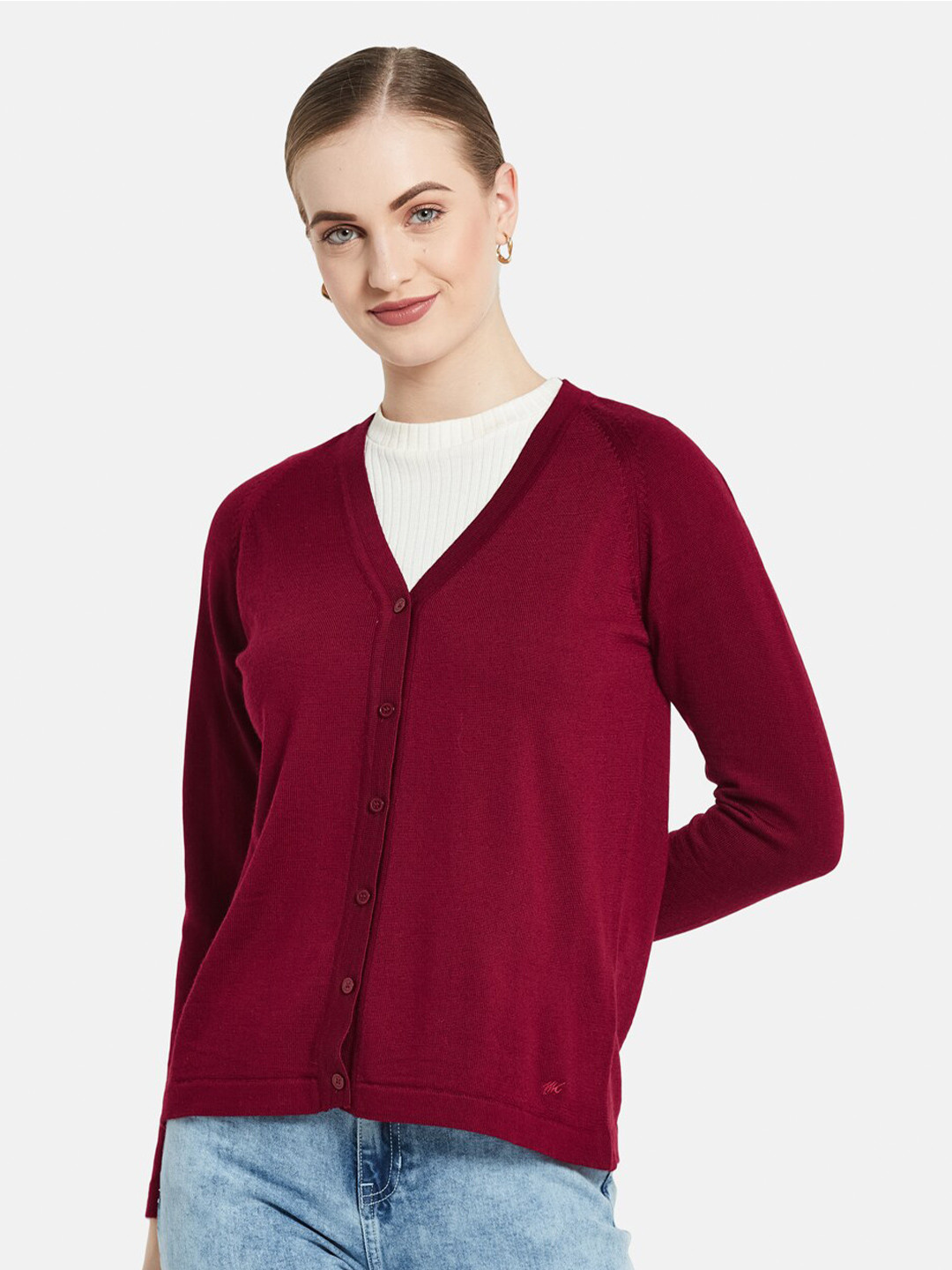 Buy Monte Carlo Women Maroon Cardigan - Sweaters for Women 19740520 ...