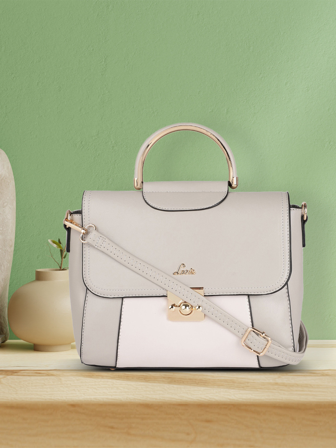 Buy Lavie Women Grey Structured Satchel - Handbags for Women 19743064 ...