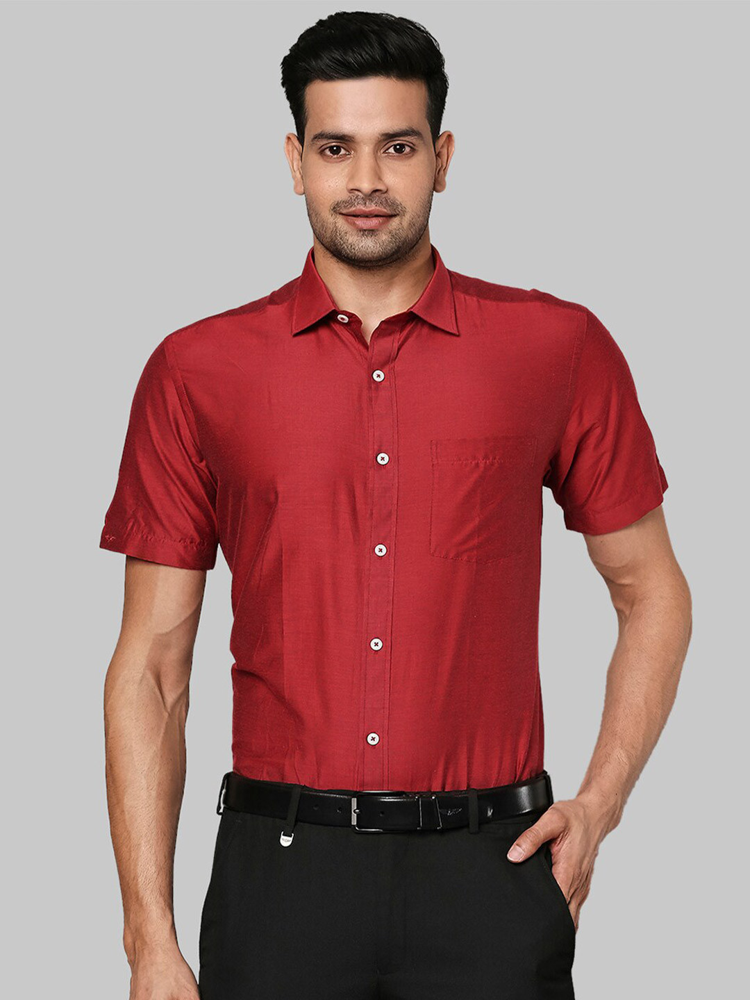 Buy Park Avenue Men Red Cotton Casual Shirt - Shirts for Men 19749258 ...