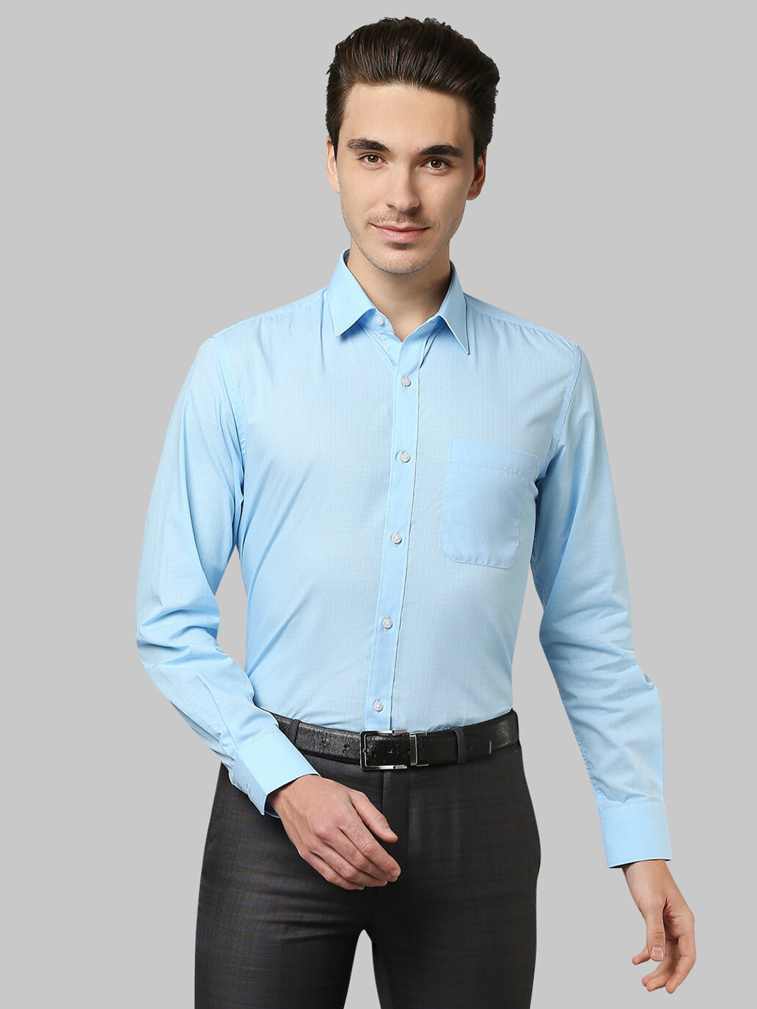 Buy Raymond Men Blue Cotton Formal Shirt - Shirts for Men 19751274 | Myntra