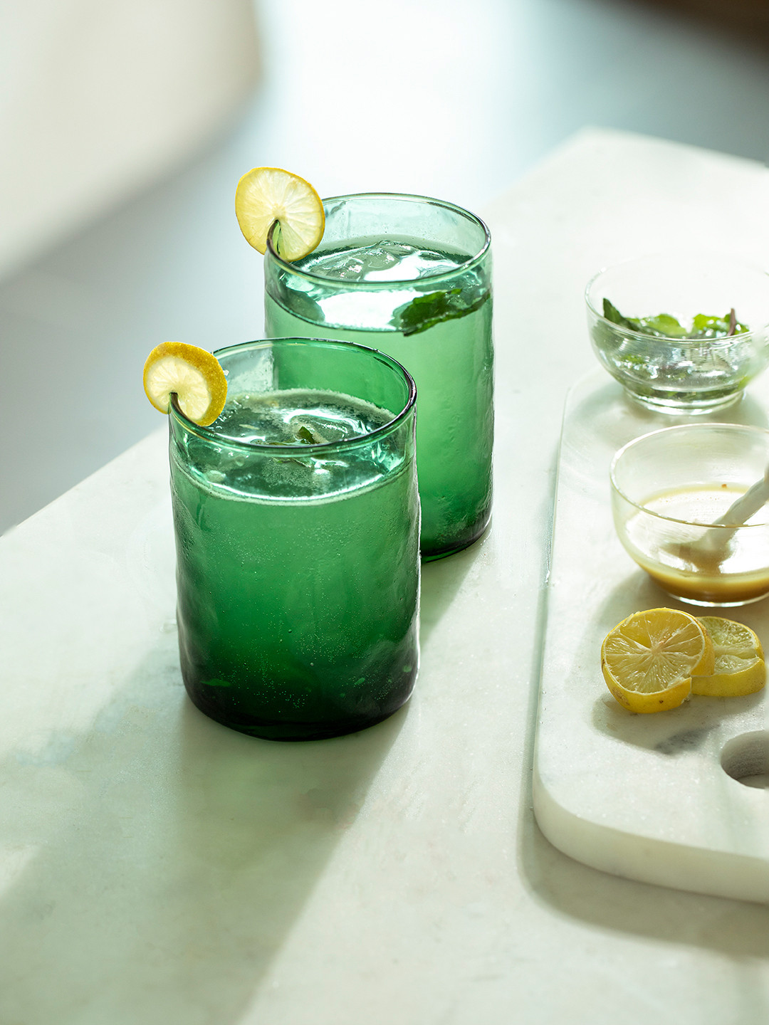 Buy Ellementry Green Set Of 2 Textured Midori Tumbler Set - Water Glass ...