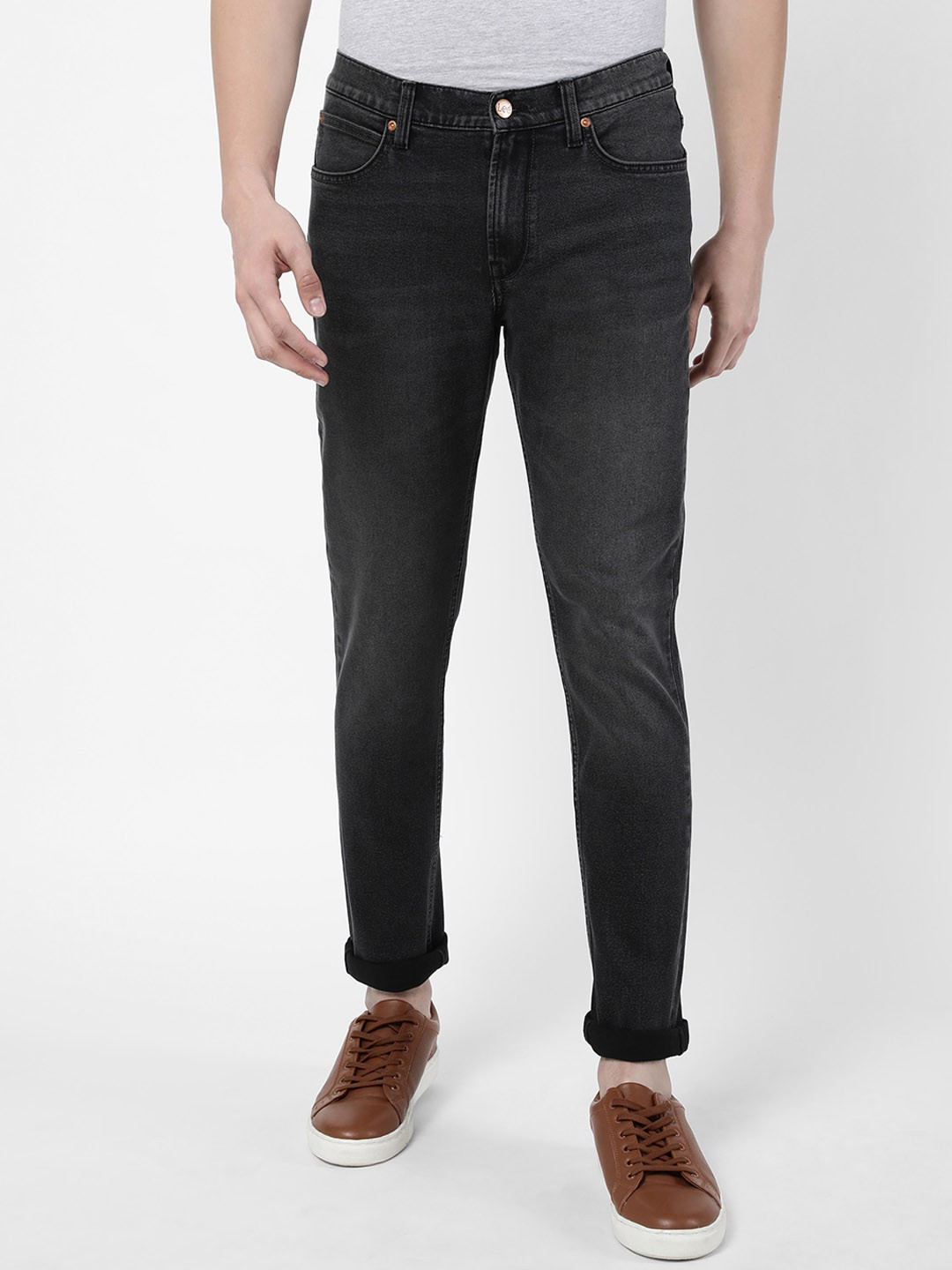 Buy Lee Men Black Bruce Skinny Fit Light Fade Stretchable Jeans - Jeans ...
