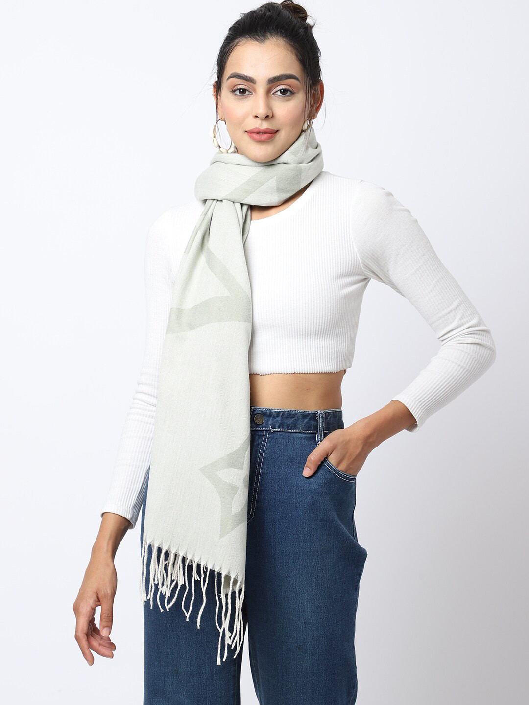 Buy ELLIS Women Green Printed Mufflers - Mufflers for Women 19756356 ...