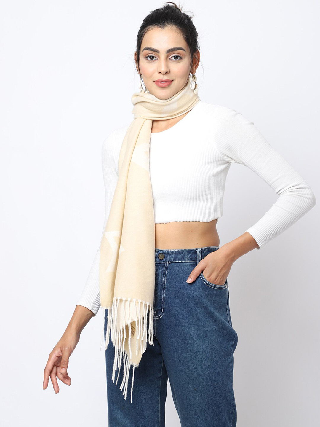 Buy ELLIS Women Yellow Printed Mufflers - Mufflers for Women 19756498 ...