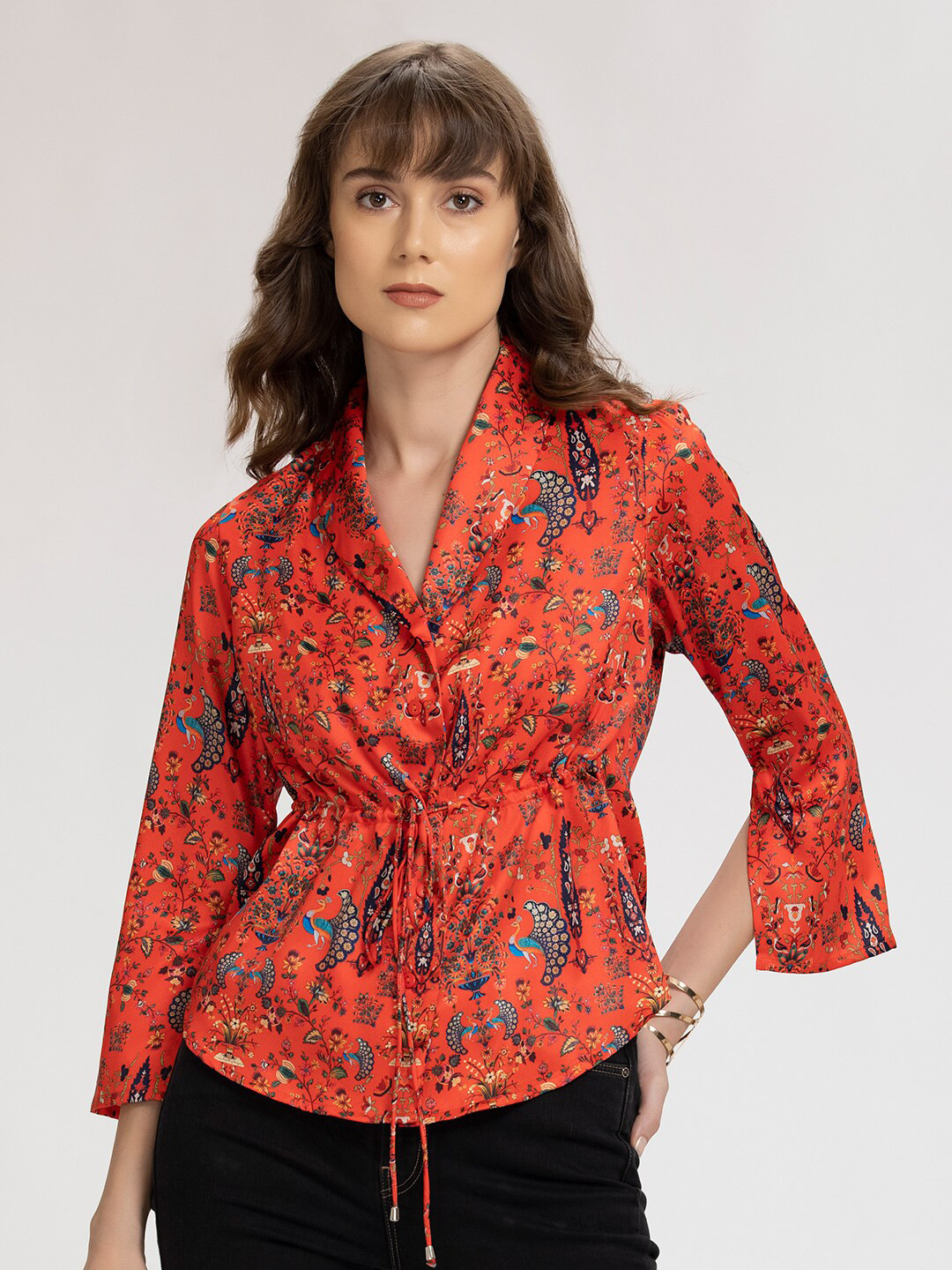 Buy SHAYE Red Floral Print Wrap Top - Tops for Women 19762110 | Myntra