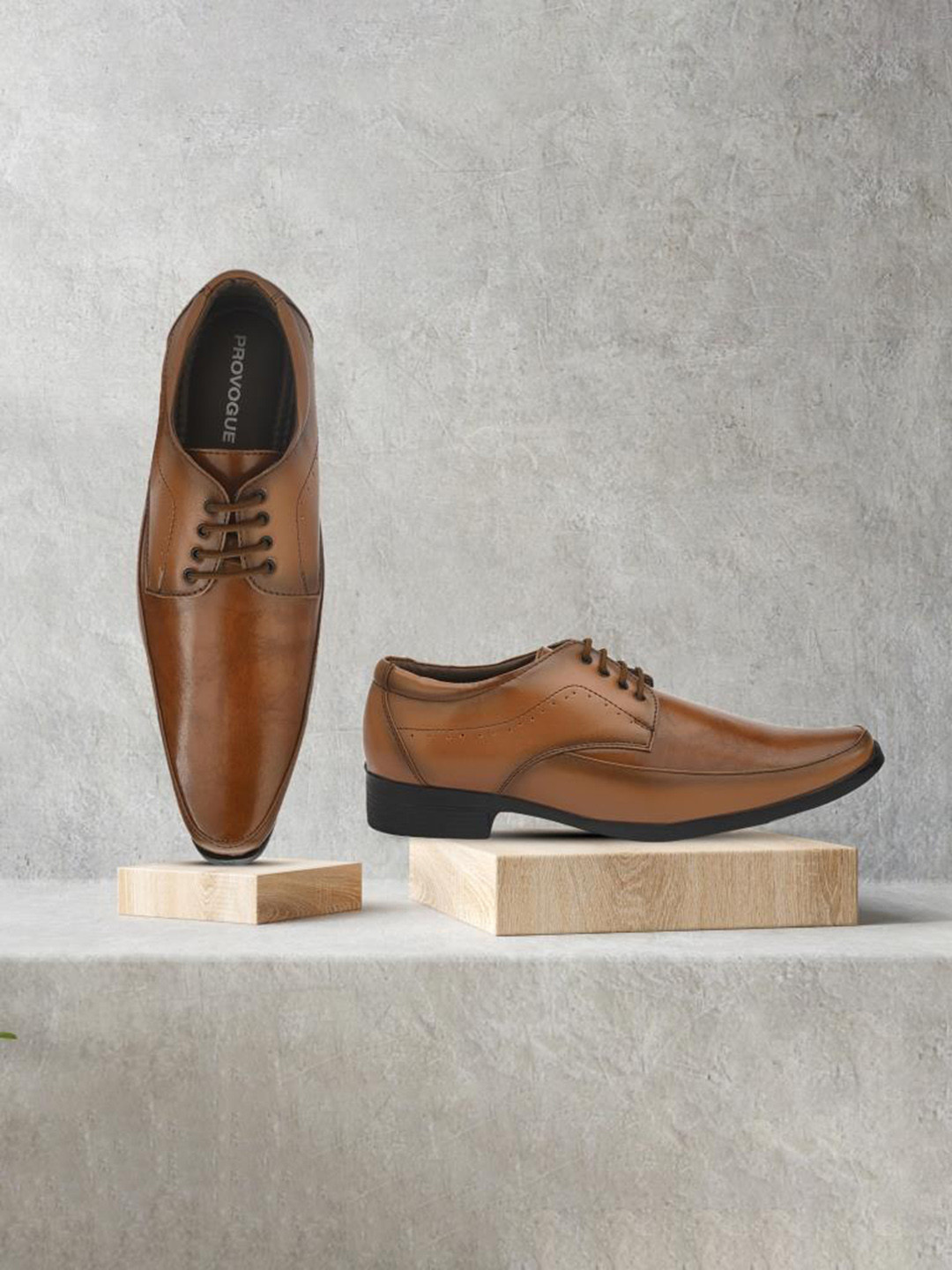 Buy Provogue Men Tan Brown Solid Formal Derbys - Formal Shoes for Men ...