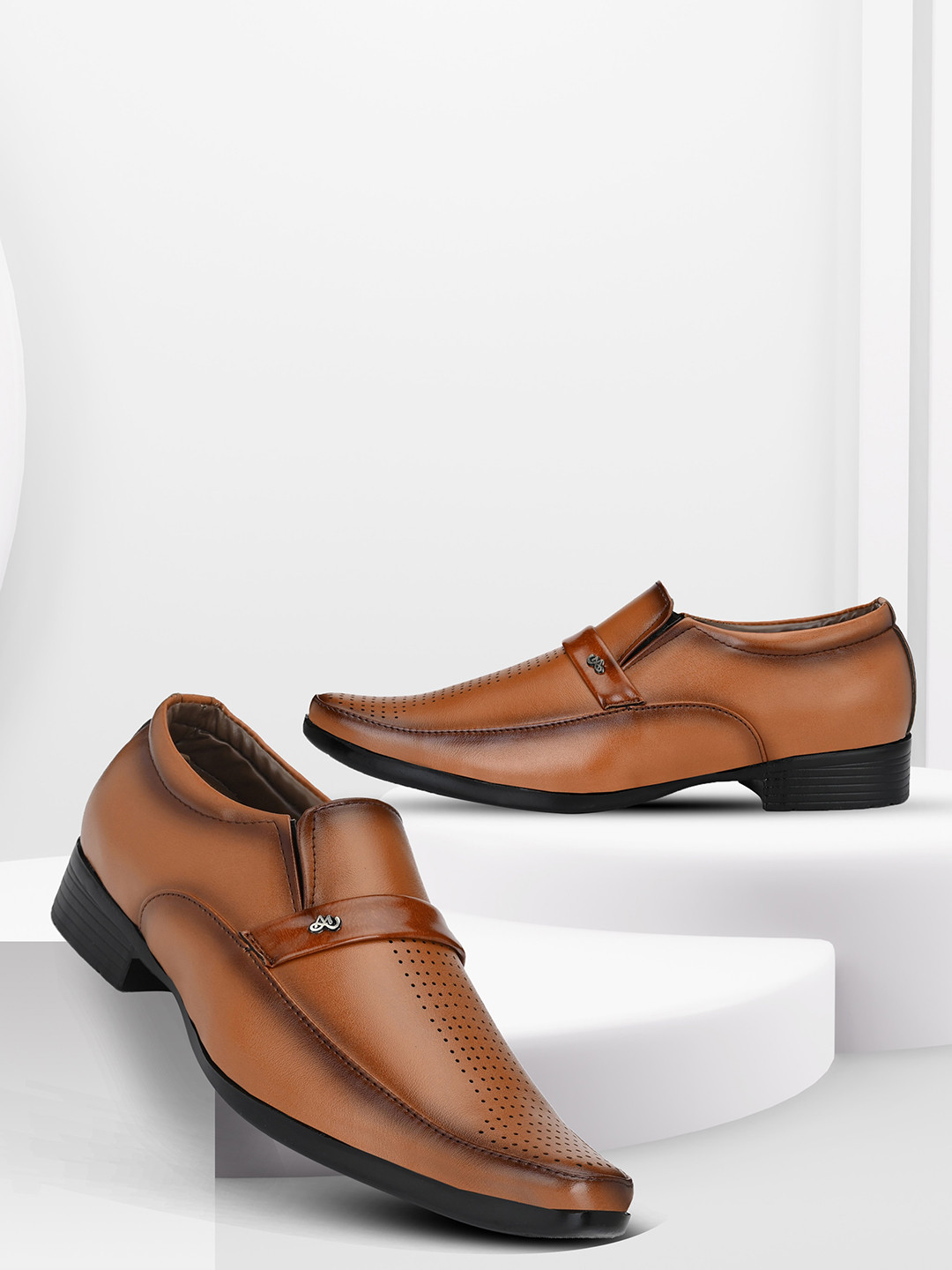 Buy Provogue Men Tan Coloured Solid Slip On Formal Shoes - Formal Shoes ...