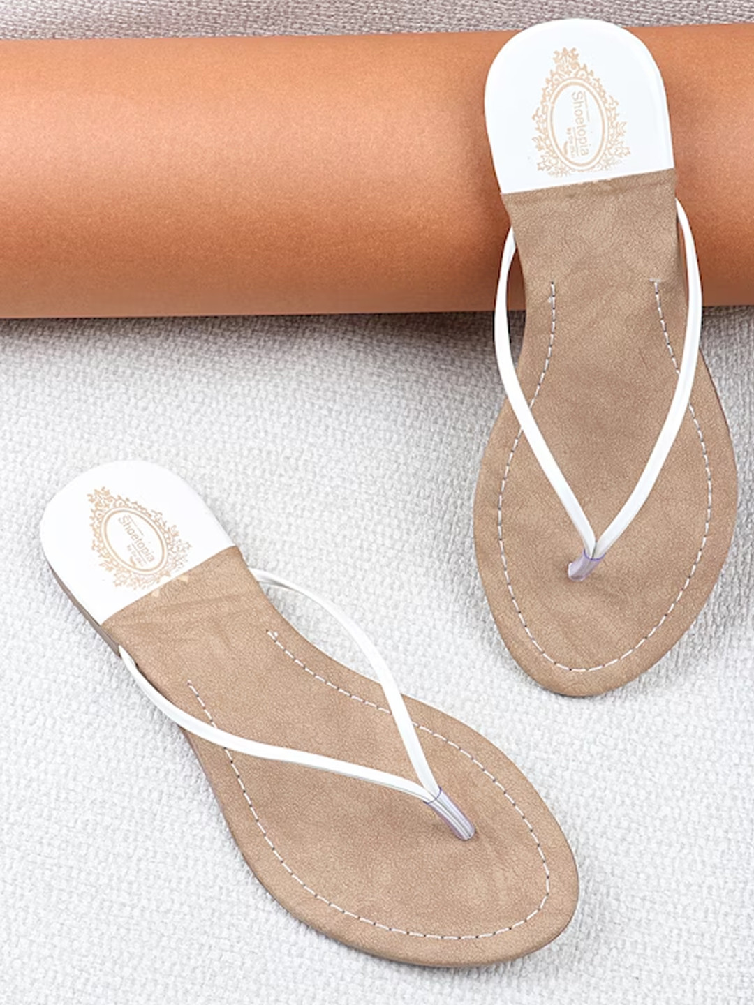 Buy Shoetopia Teen Girls White Open Toe Flats With Embroidered - Flats ...
