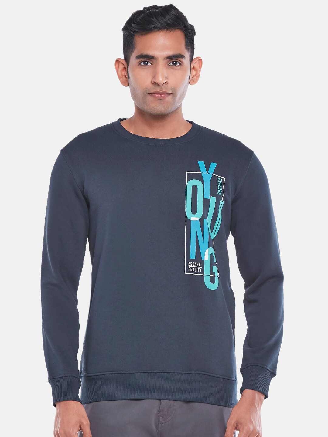 Buy Urban Ranger By Pantaloons Men Navy Blue Printed Sweatshirt ...