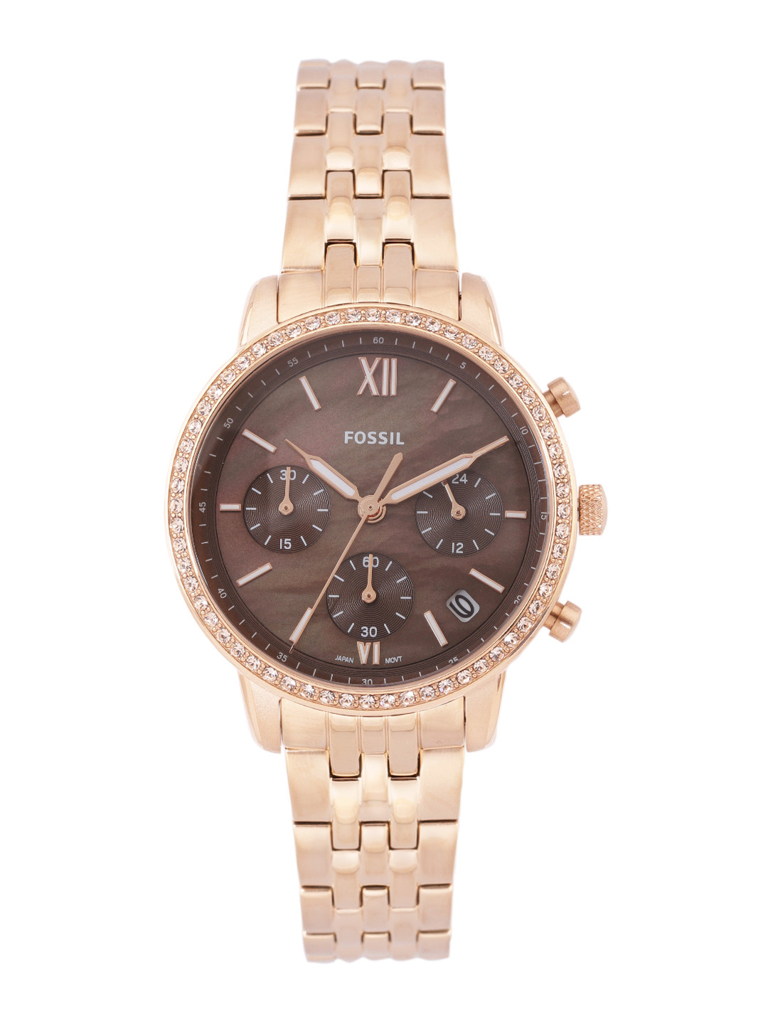 Buy Fossil Women Bronze Toned Mother Of Pearl Analogue Watch ES5218 ...