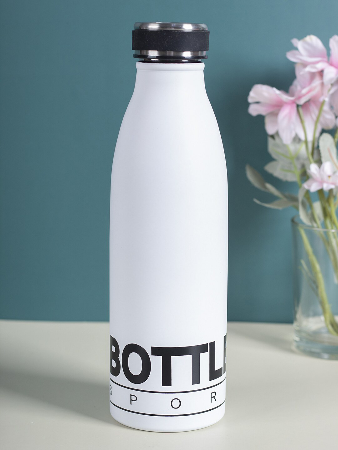 Buy MARKET99 White Printed Stainless Steel Water Bottle 750 Ml - Water ...