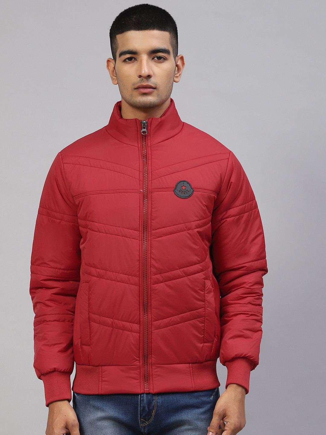 Buy Foreign Culture By Fort Collins Men Red Solid Padded Jacket - Jackets for Men 19771402 | Myntra