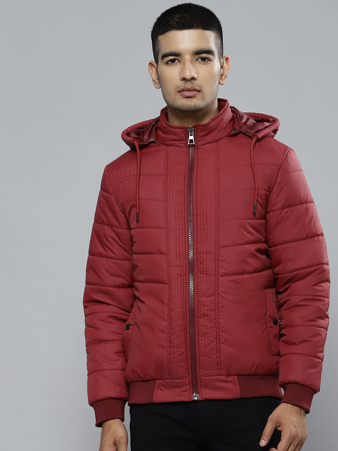 Buy Fort Collins Men Red Solid Bomber Jacket - Jackets for Men 19771476 ...