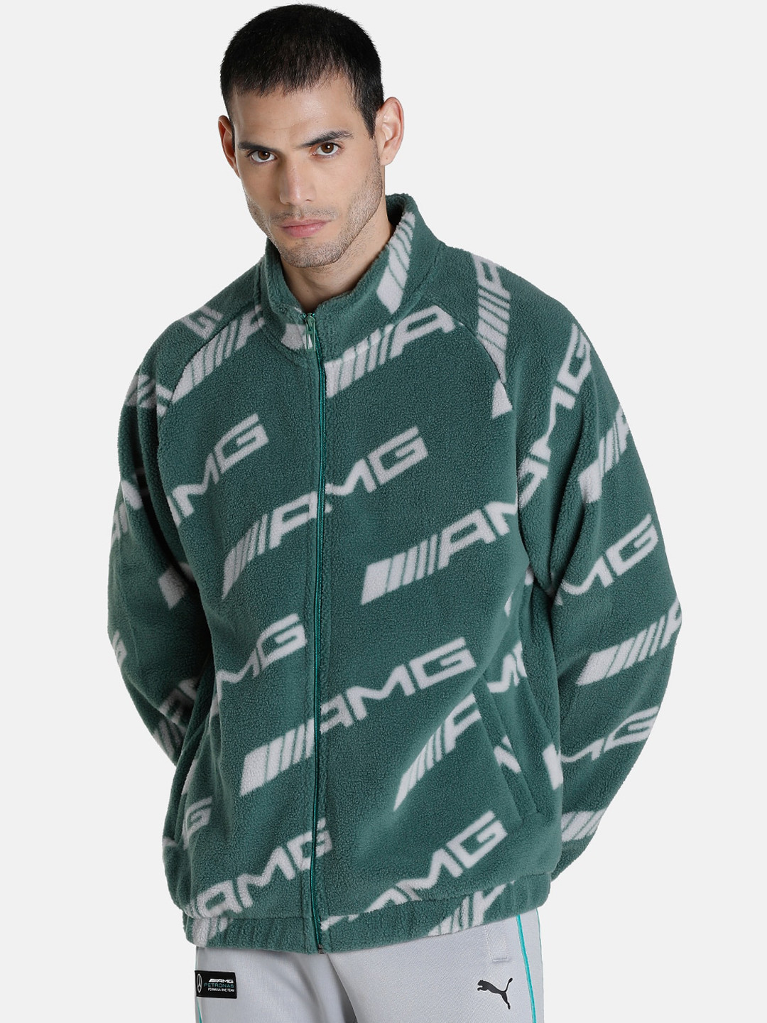 Buy PUMA Men Green Mercedes AMG Petronas Motorsport F1 Fleece Sporty ...