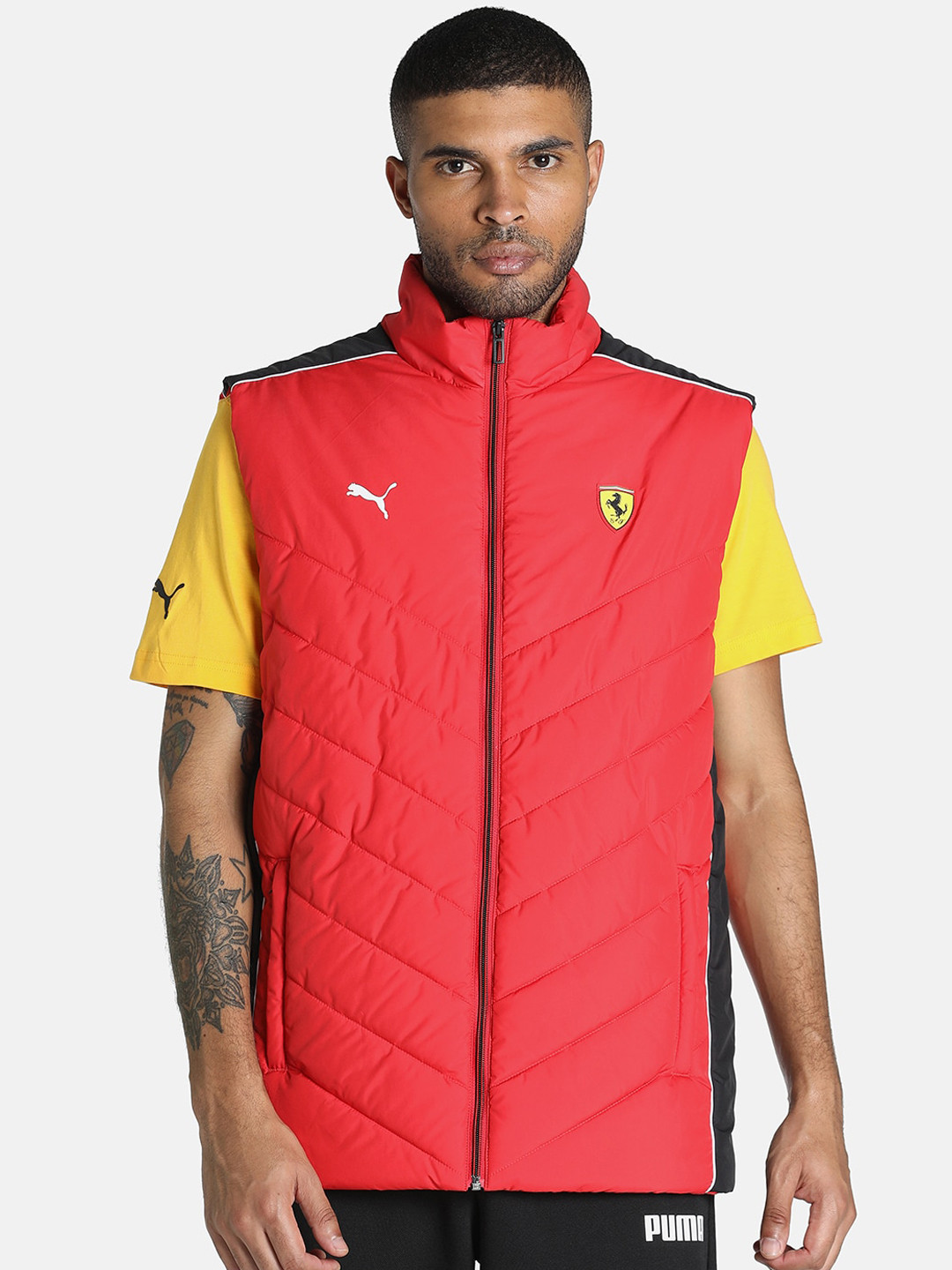 Buy PUMA Motorsport Men Red Scuderia Ferrari Race Motorsport Padded ...