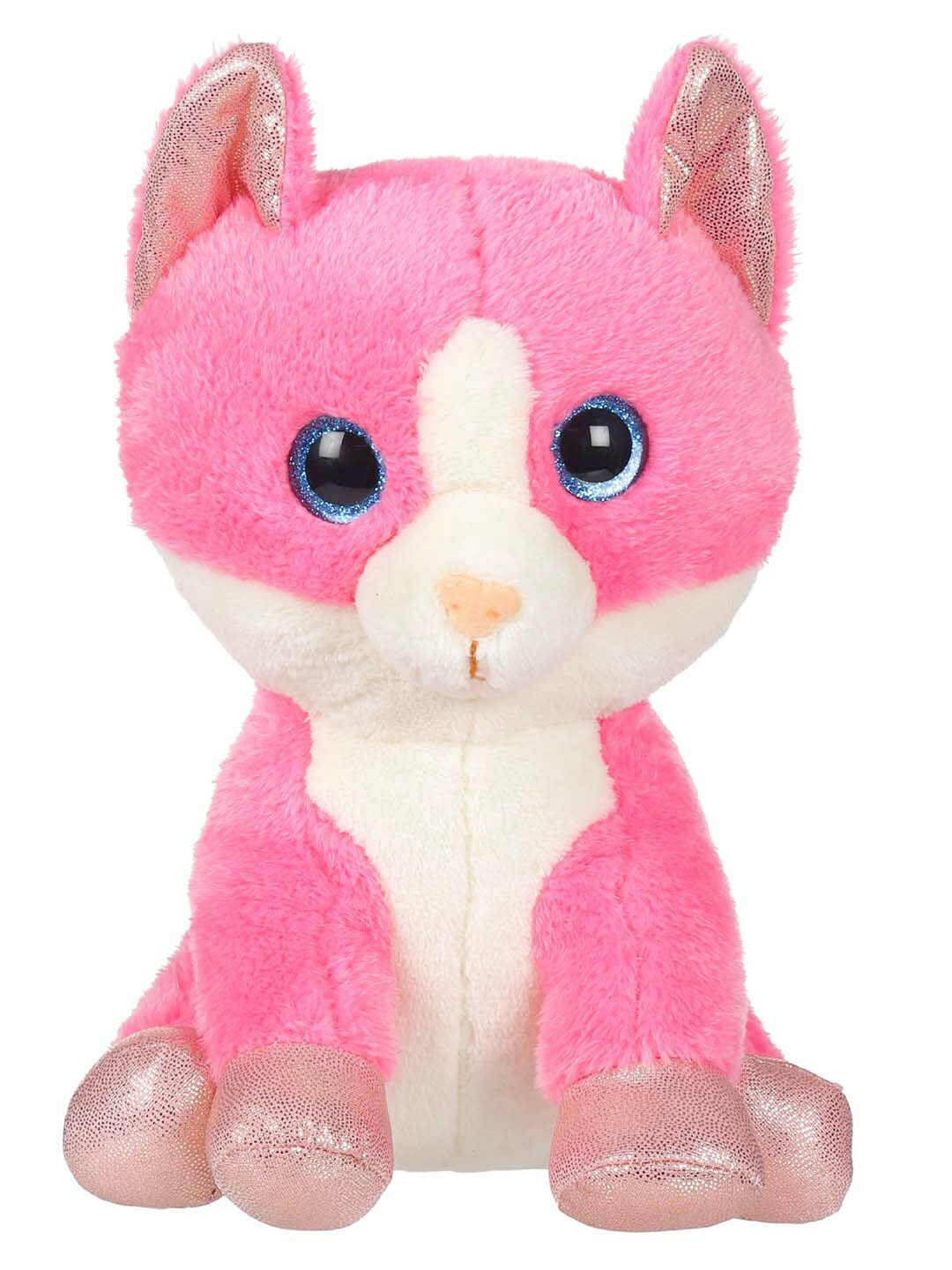 Buy Mirada Kids Pink Solid Cat With Glitter Eye Soft Toy - Soft Toys ...