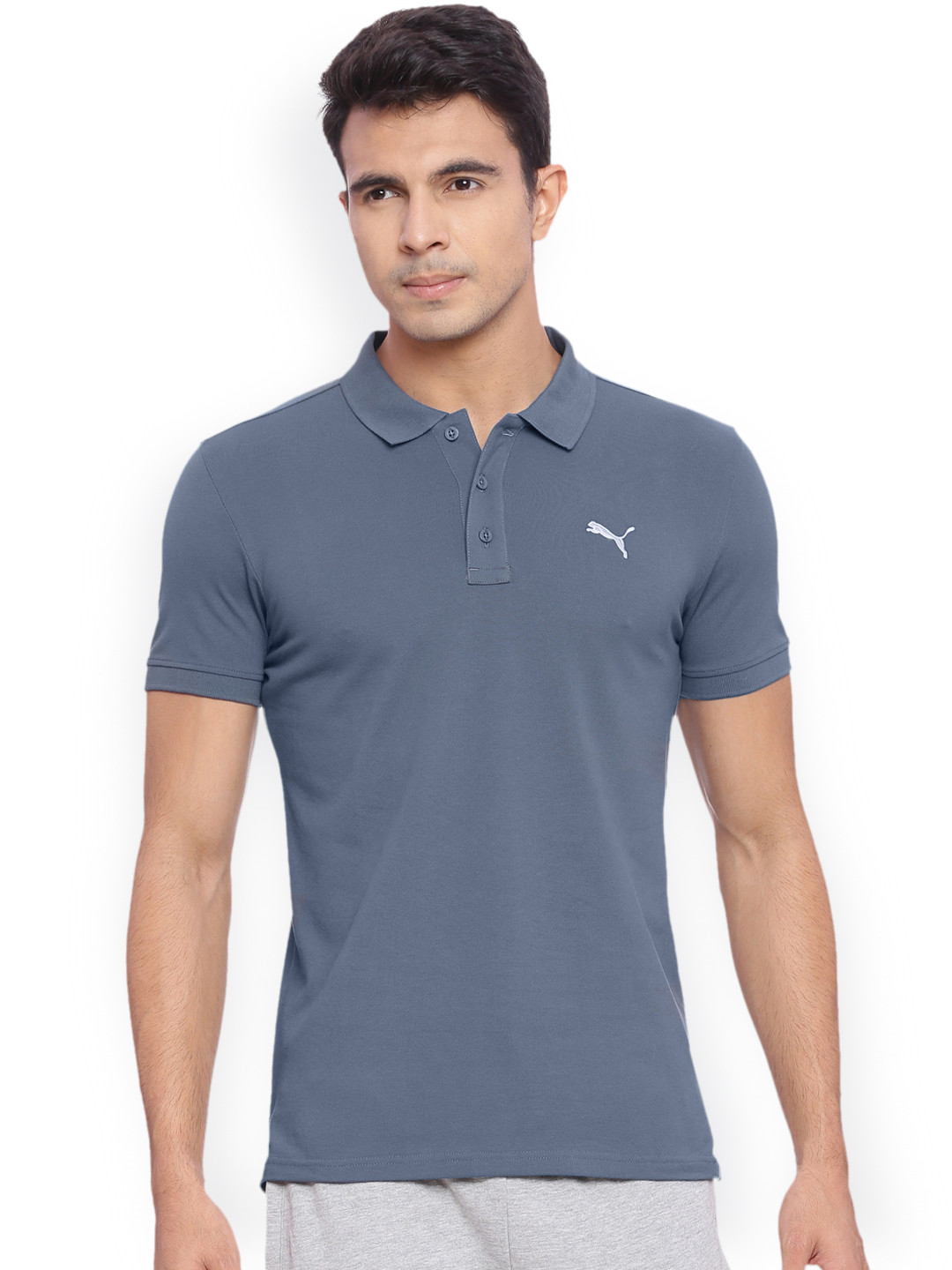 Buy Puma Men Blue Solid Slim Fit Polo T Shirt - Tshirts for Men 1977908 ...