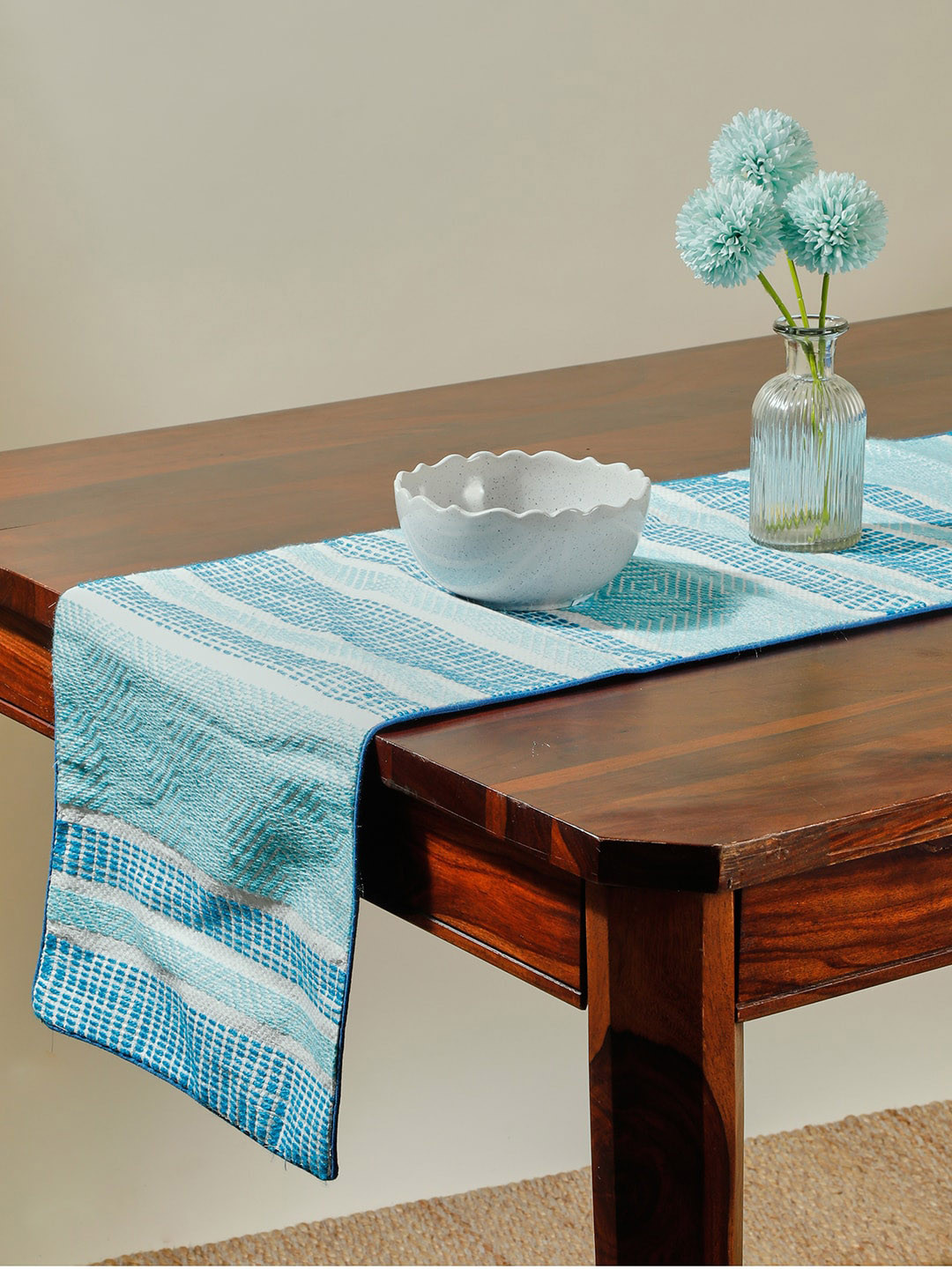 Buy Fabindia Blue Embroidered Table Runner - Runners for Unisex ...