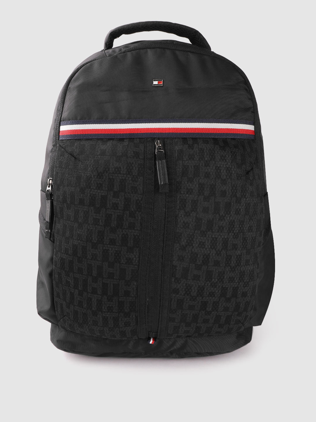 Buy Tommy Hilfiger Unisex Black Brand Logo Backpack - Backpacks for ...