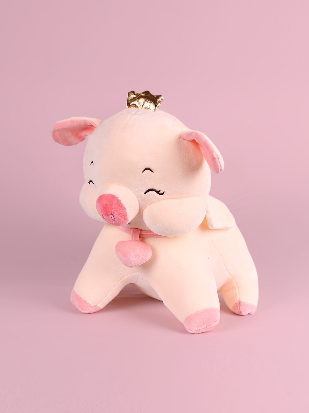 Buy DukieKooky Kids Pink & Cream Crown Piggy Soft Toy - Soft Toys And ...