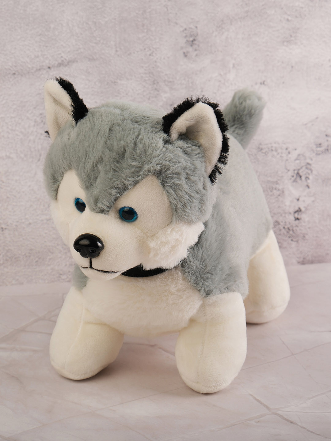 Buy DukieKooky Kids Grey Cute Husky Soft Toys And Dolls - Soft Toys And ...