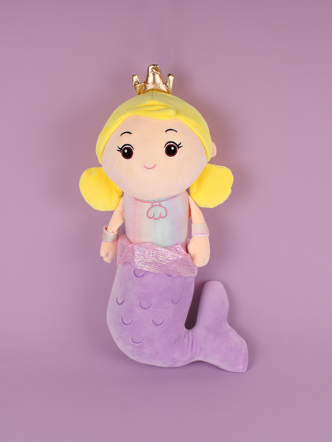Buy DukieKooky Kids Purple & Yellow Solid Mermaid Soft Toy - Soft Toys ...