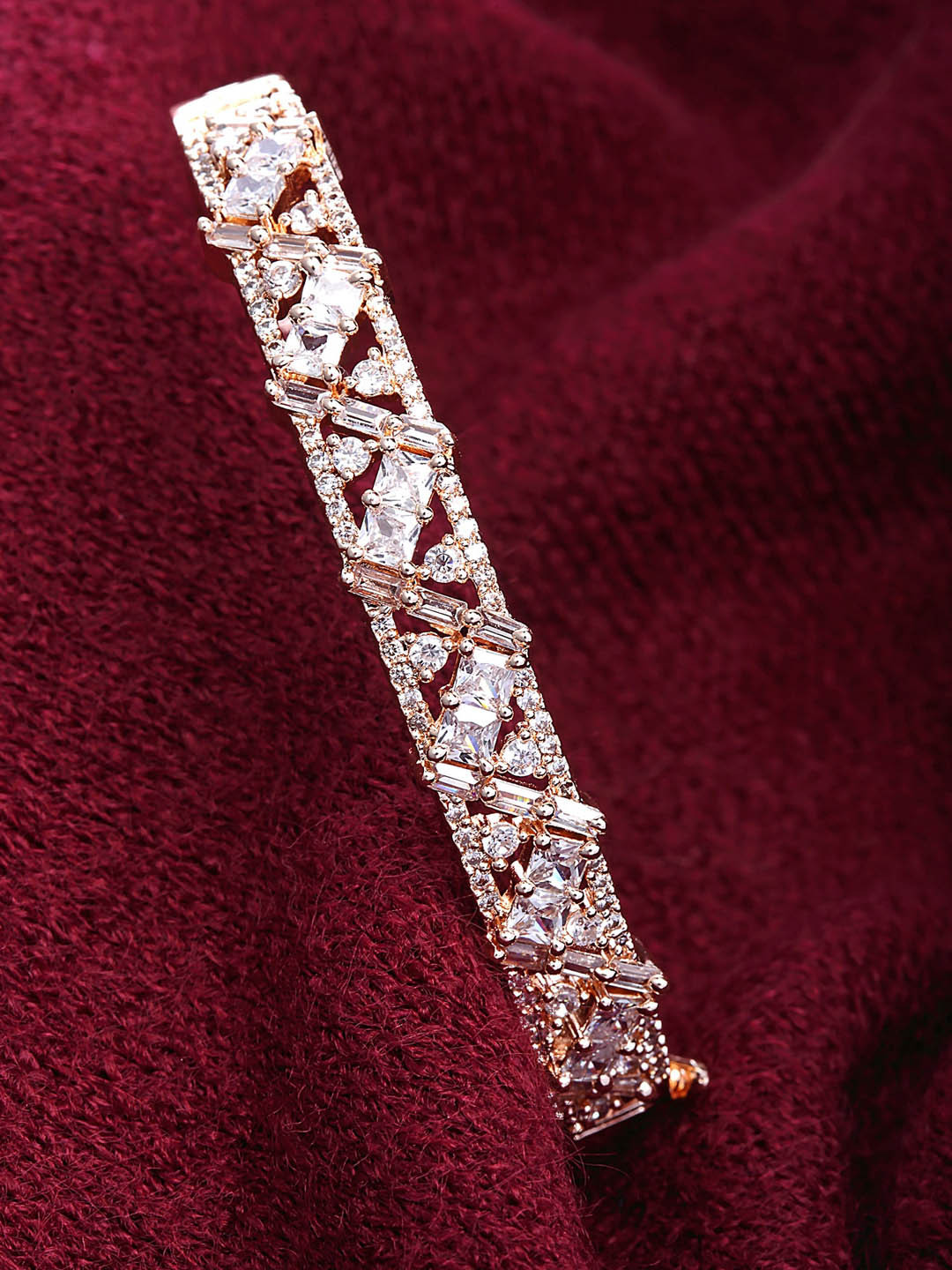 Buy KARATCART Rose Gold Plated White Stone Studded Bangle - Bangle for ...