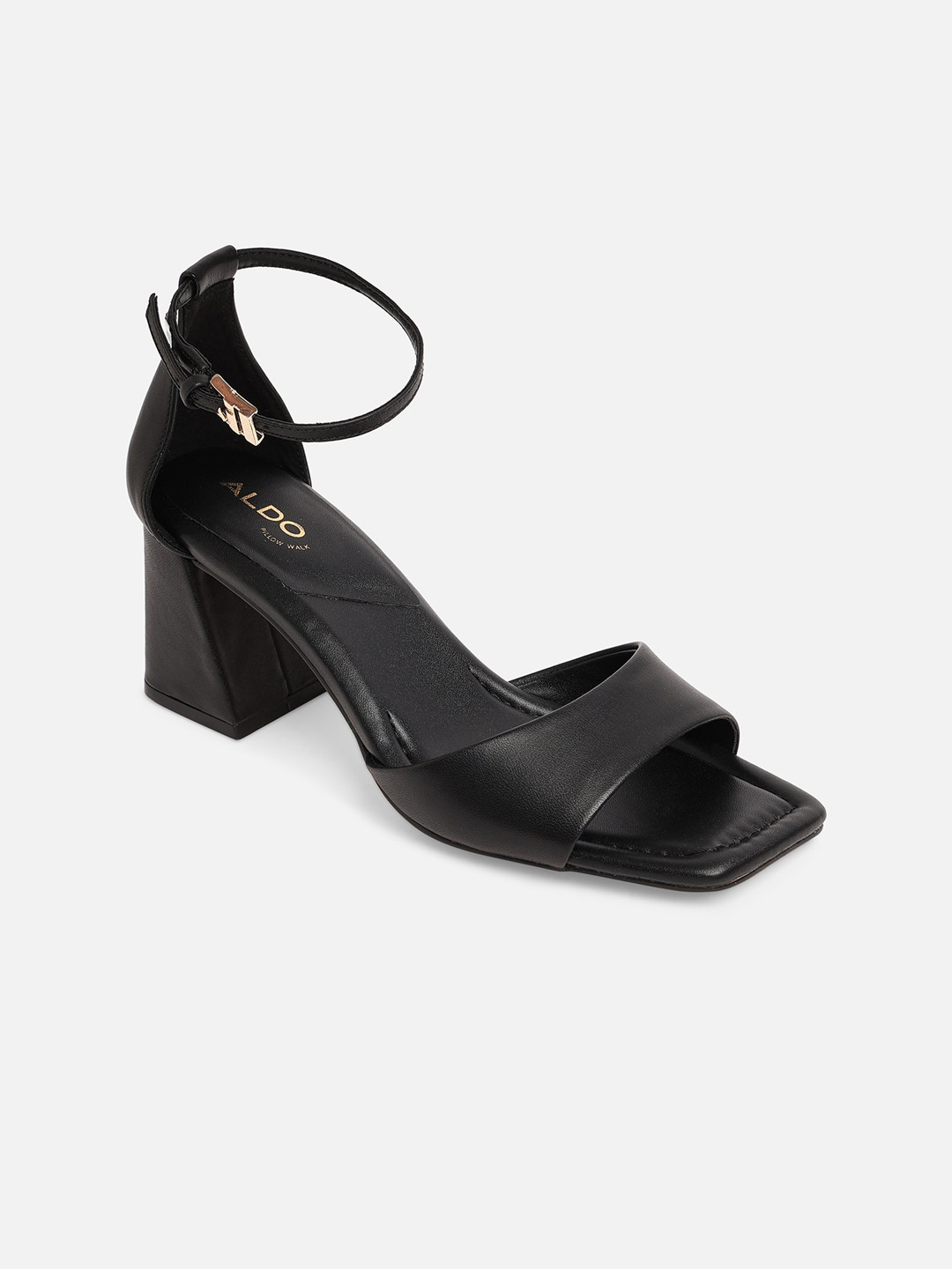 Buy ALDO Black Block Sandals With Buckles - Heels for Women 19789272 ...