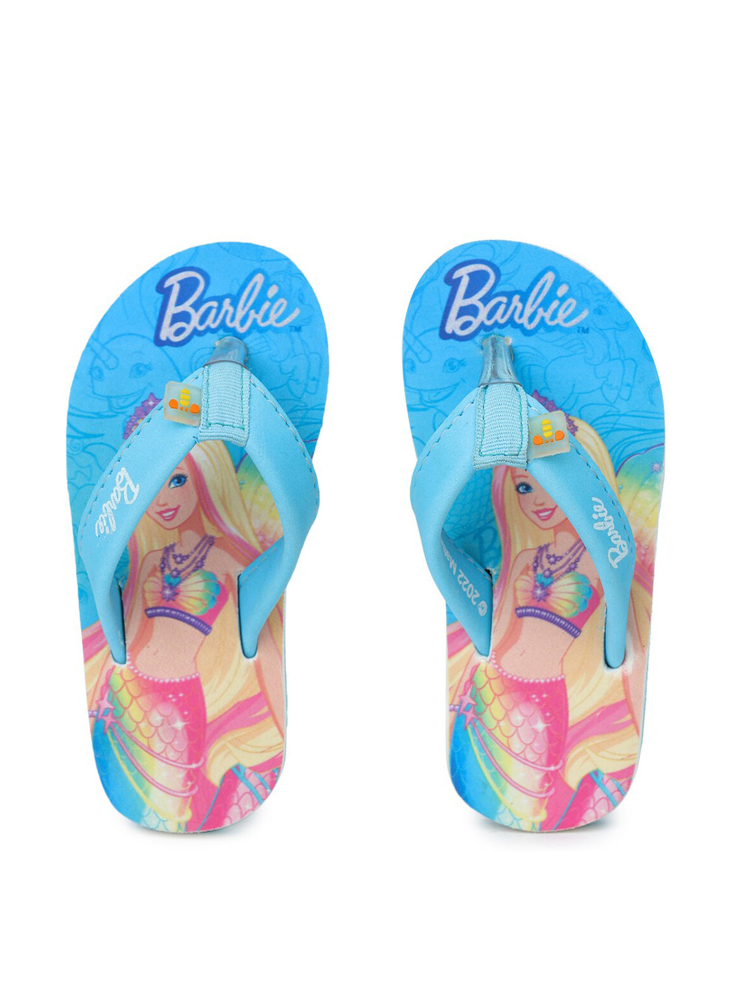 Buy Toothless Girls Blue & Pink Barbie Printed Rubber Thong Flip Flops ...