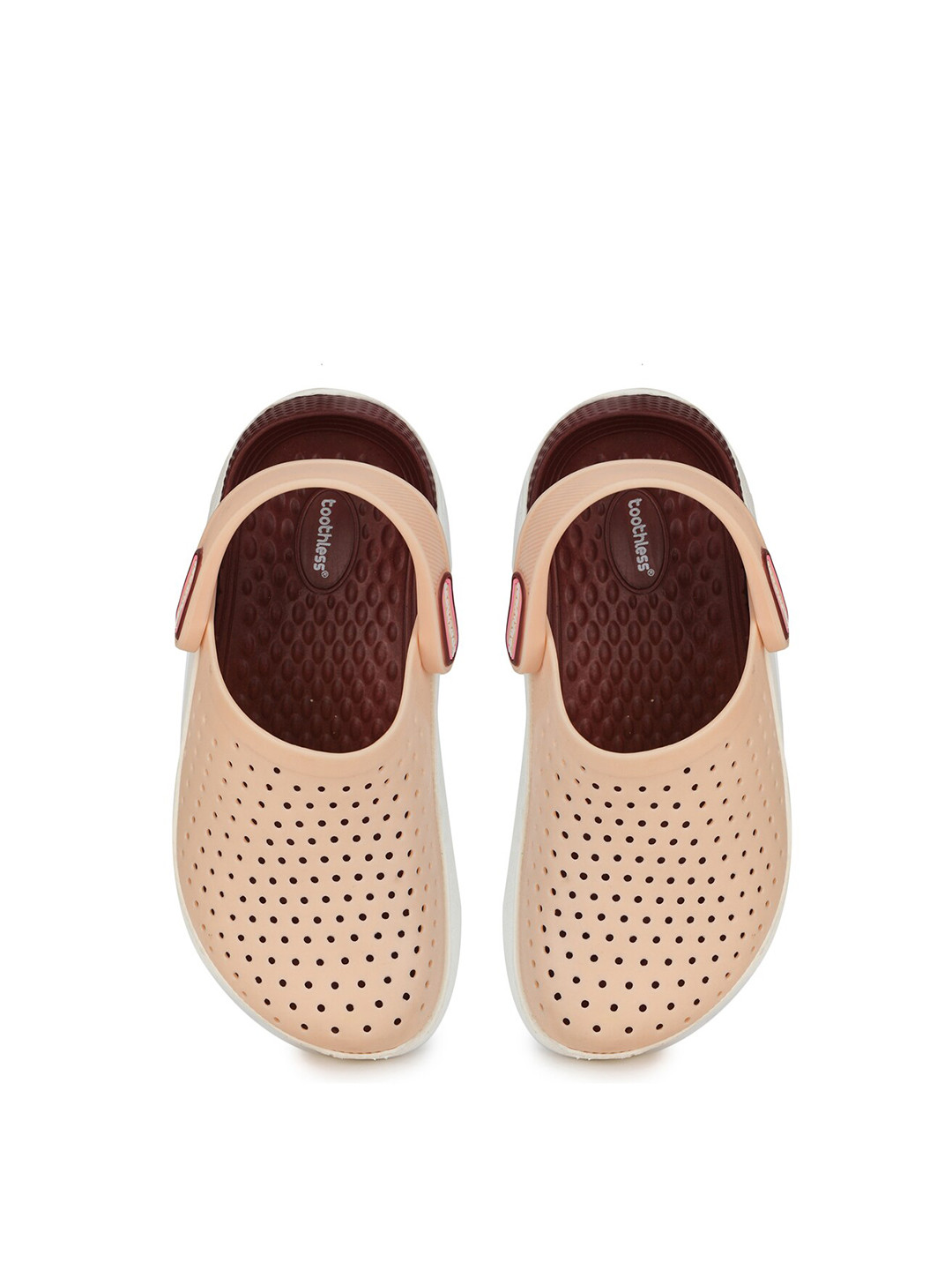 Buy Toothless Girls Beige & White Rubber Clogs - Flip Flops for Girls ...